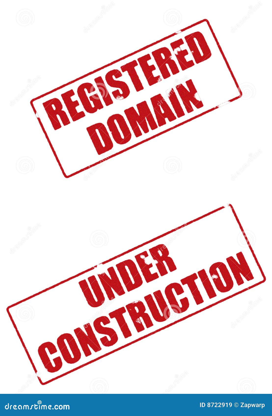 Registered Domain & Under Construction Stamps Stock Illustration ...