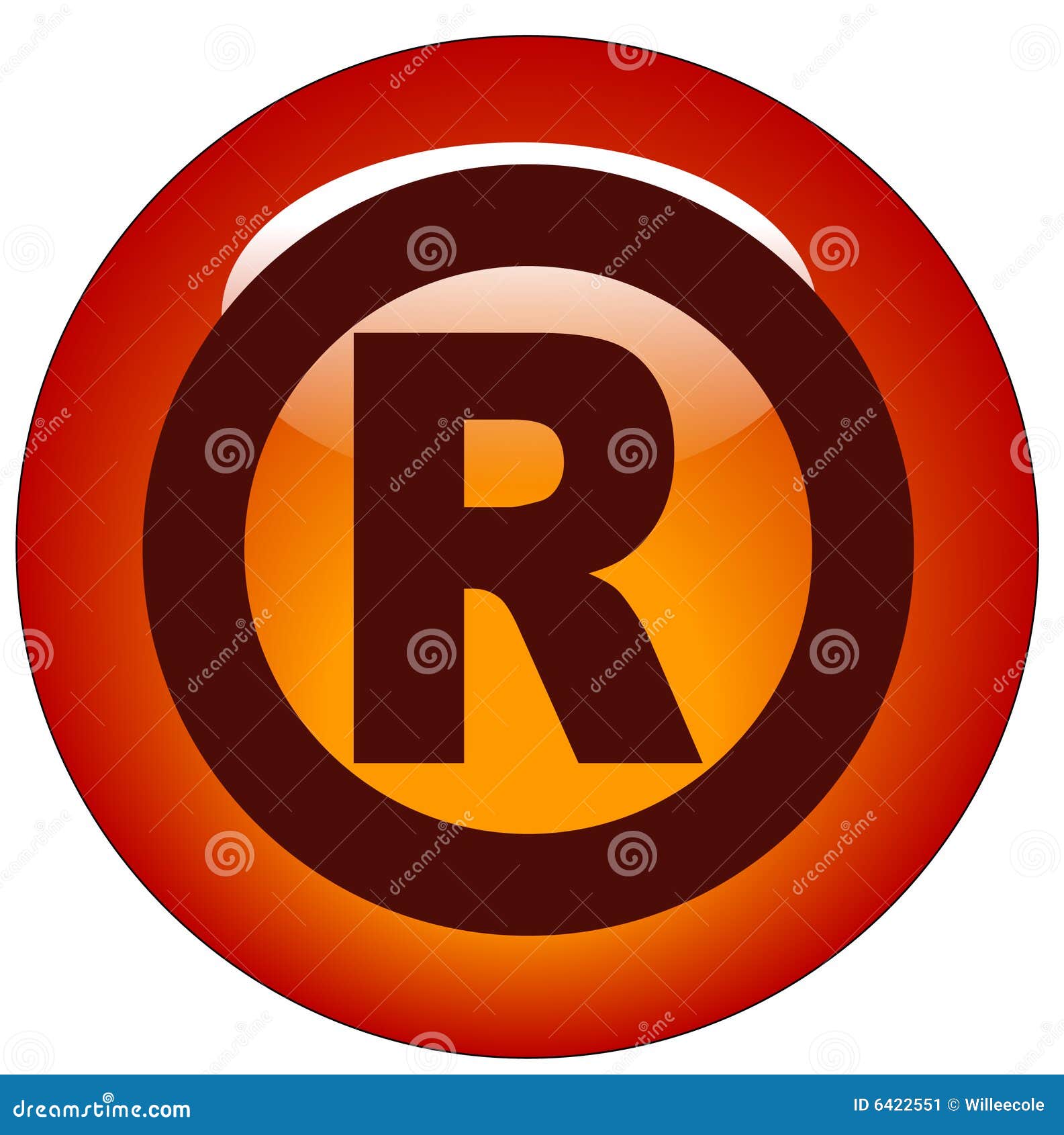 Registered icon or button stock vector. Illustration of business - 6422551