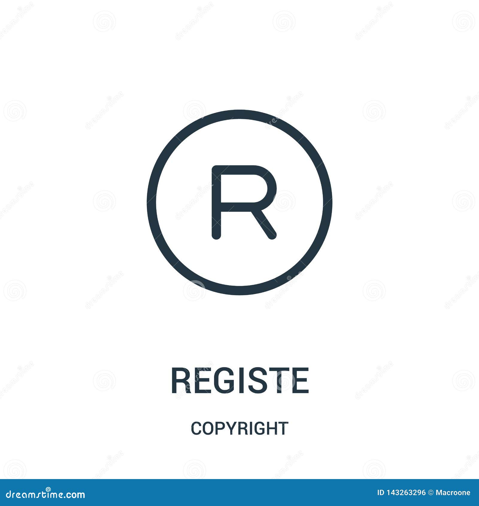 Registered Icon Vector from Copyright Collection. Thin Line Registered ...