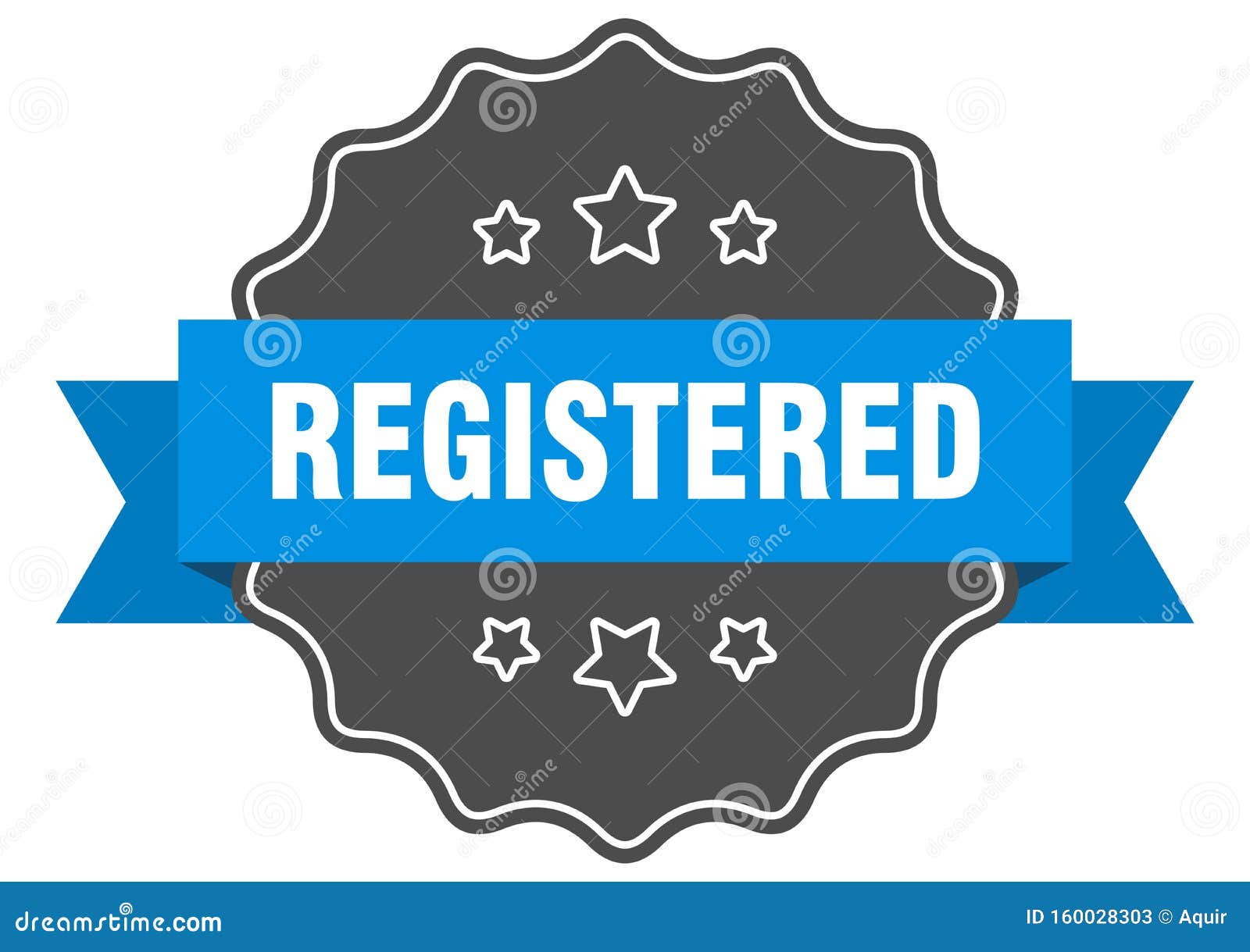 Registered label stock vector. Illustration of white - 160028303