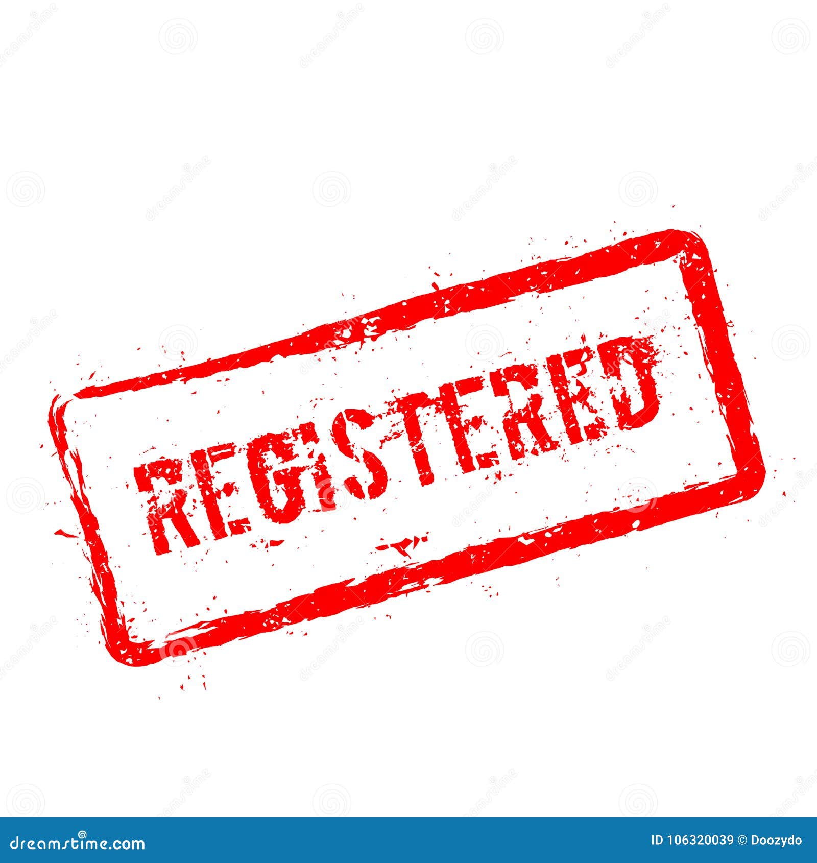 Registered Red Rubber Stamp Isolated on White. Stock Vector ...