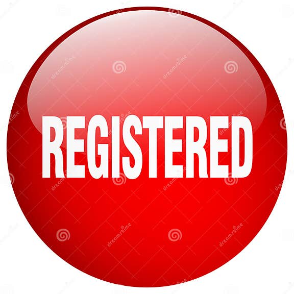 Registered button stock vector. Illustration of graphic - 122705007