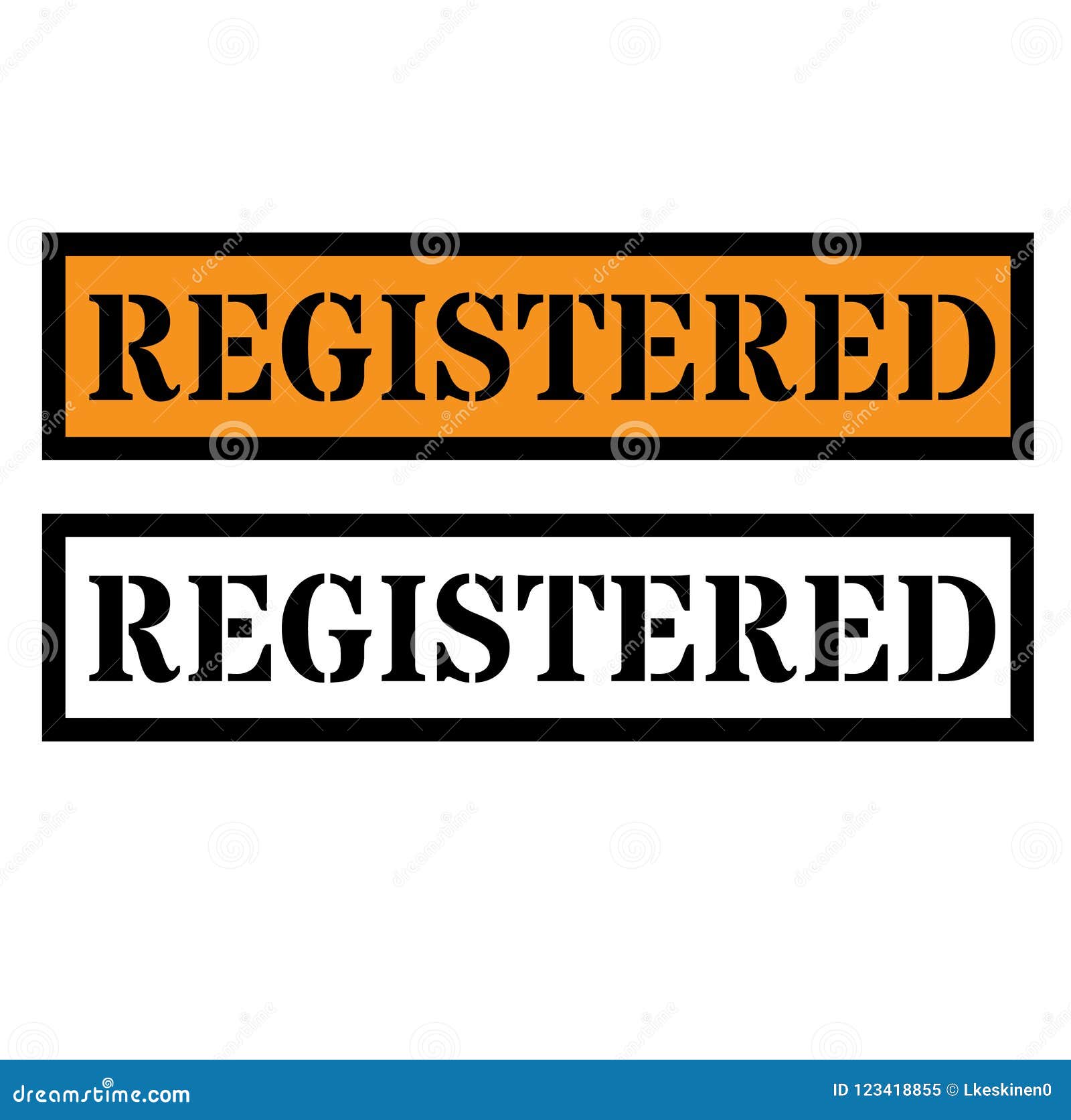 Registered sign , label stock vector. Illustration of label - 123418855