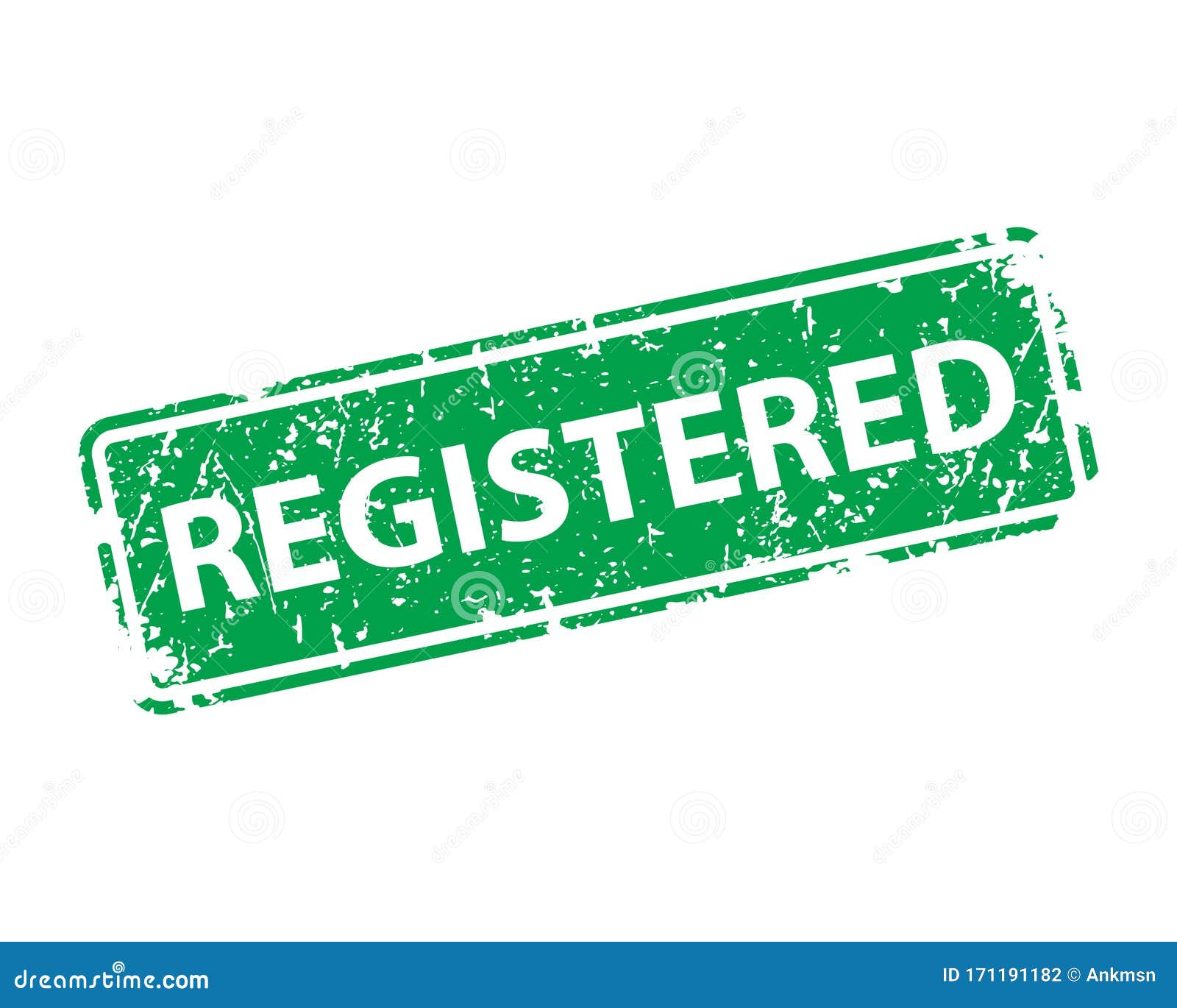 Registered Stamp Vector Texture. Rubber Cliche Imprint. Web or Print ...