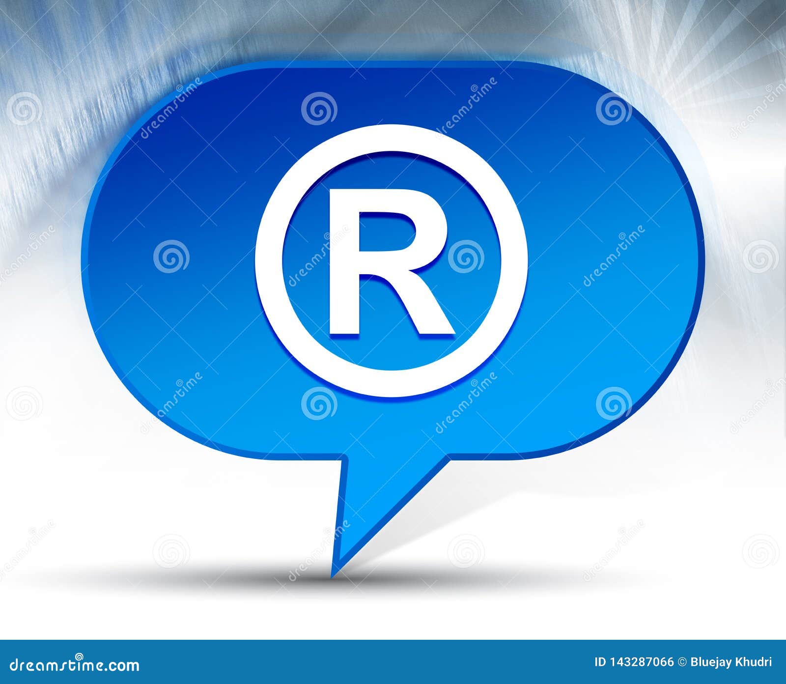 Registered Symbol Icon Blue Bubble Background Stock Photo - Image of ...