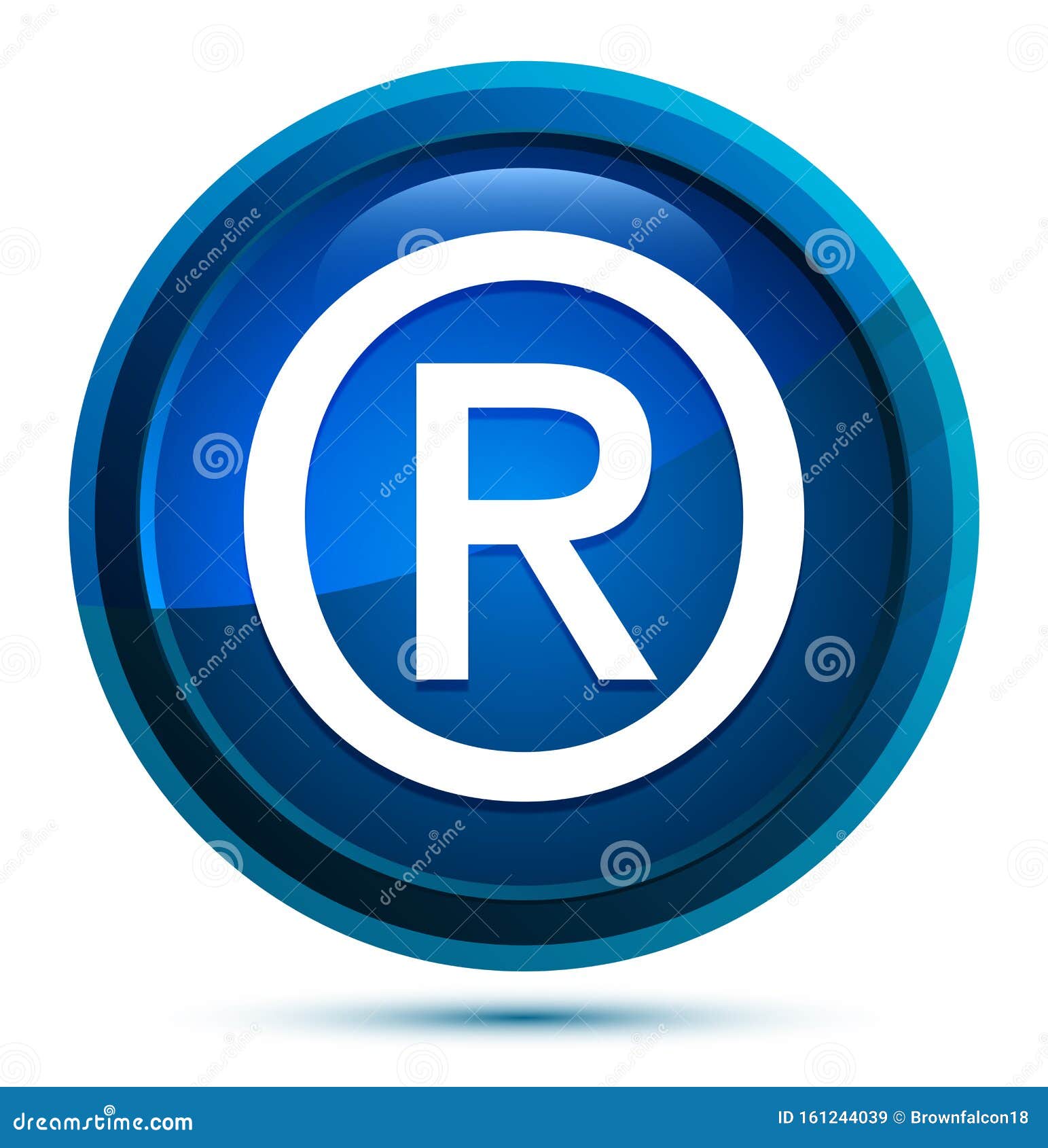Registered Symbol Icon Elegant Blue Round Button Illustration Stock ...