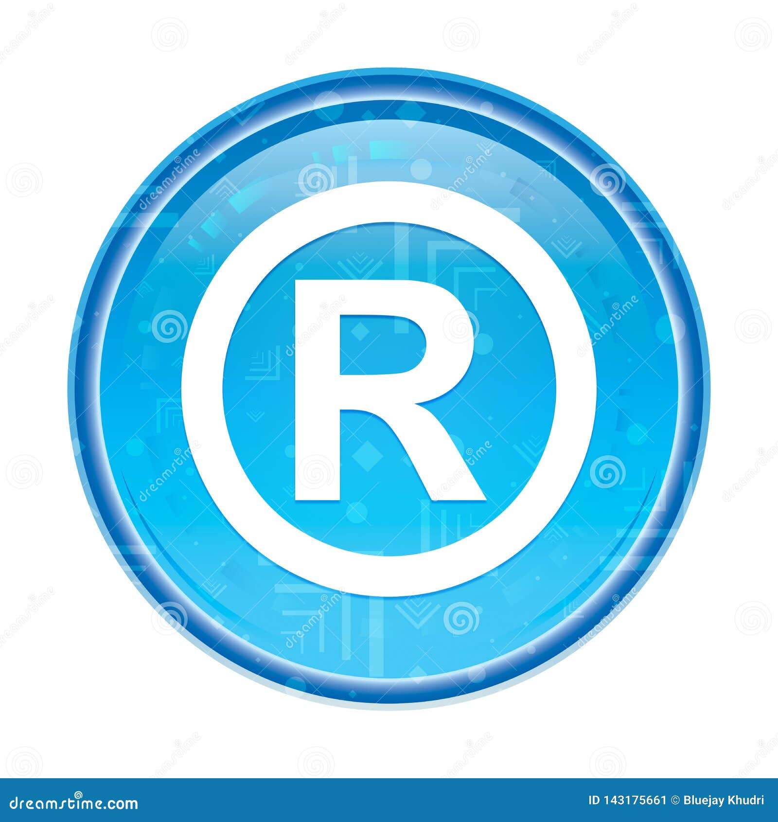 Registered Symbol Icon Floral Blue Round Button Stock Illustration ...