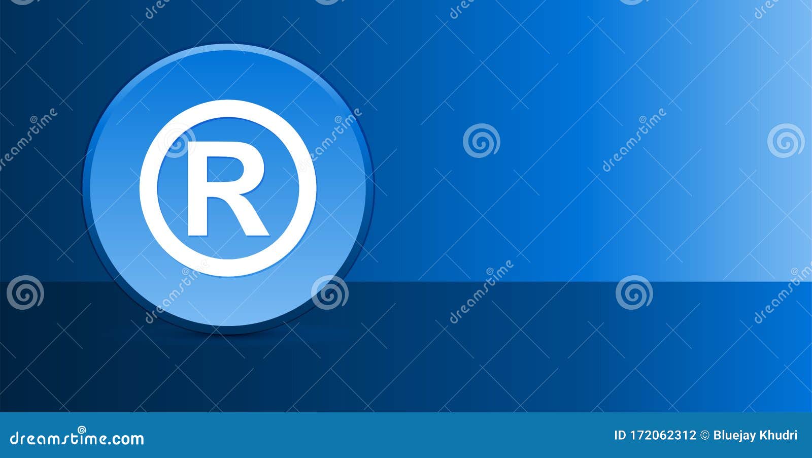 Registered Symbol Icon Glassy Modern Blue Button Abstract Background ...