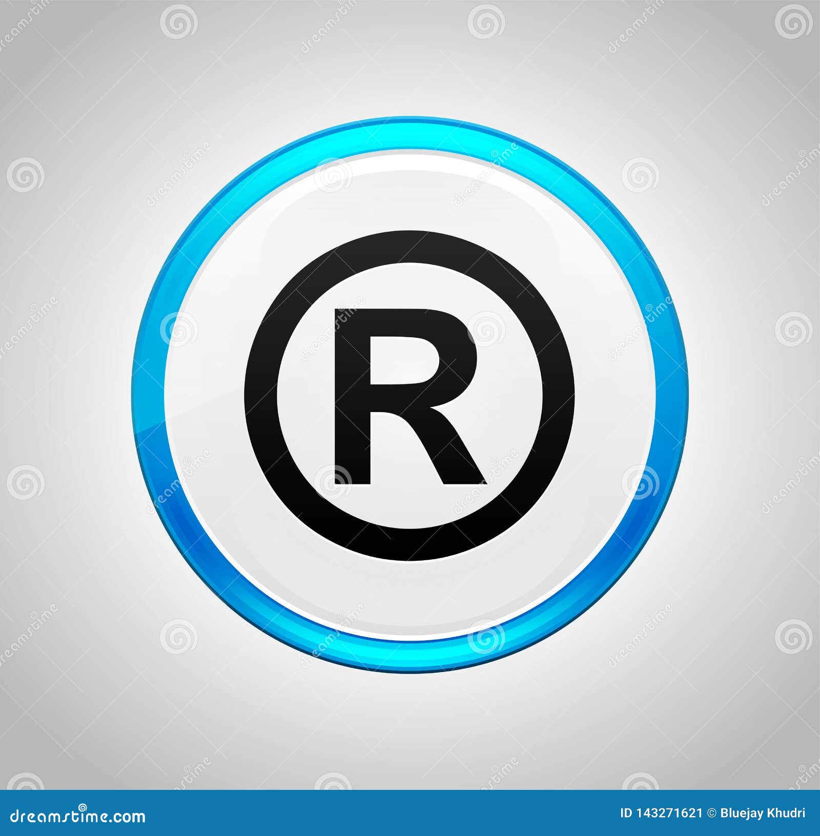 Registered Symbol Icon Round Blue Push Button Stock Illustration ...