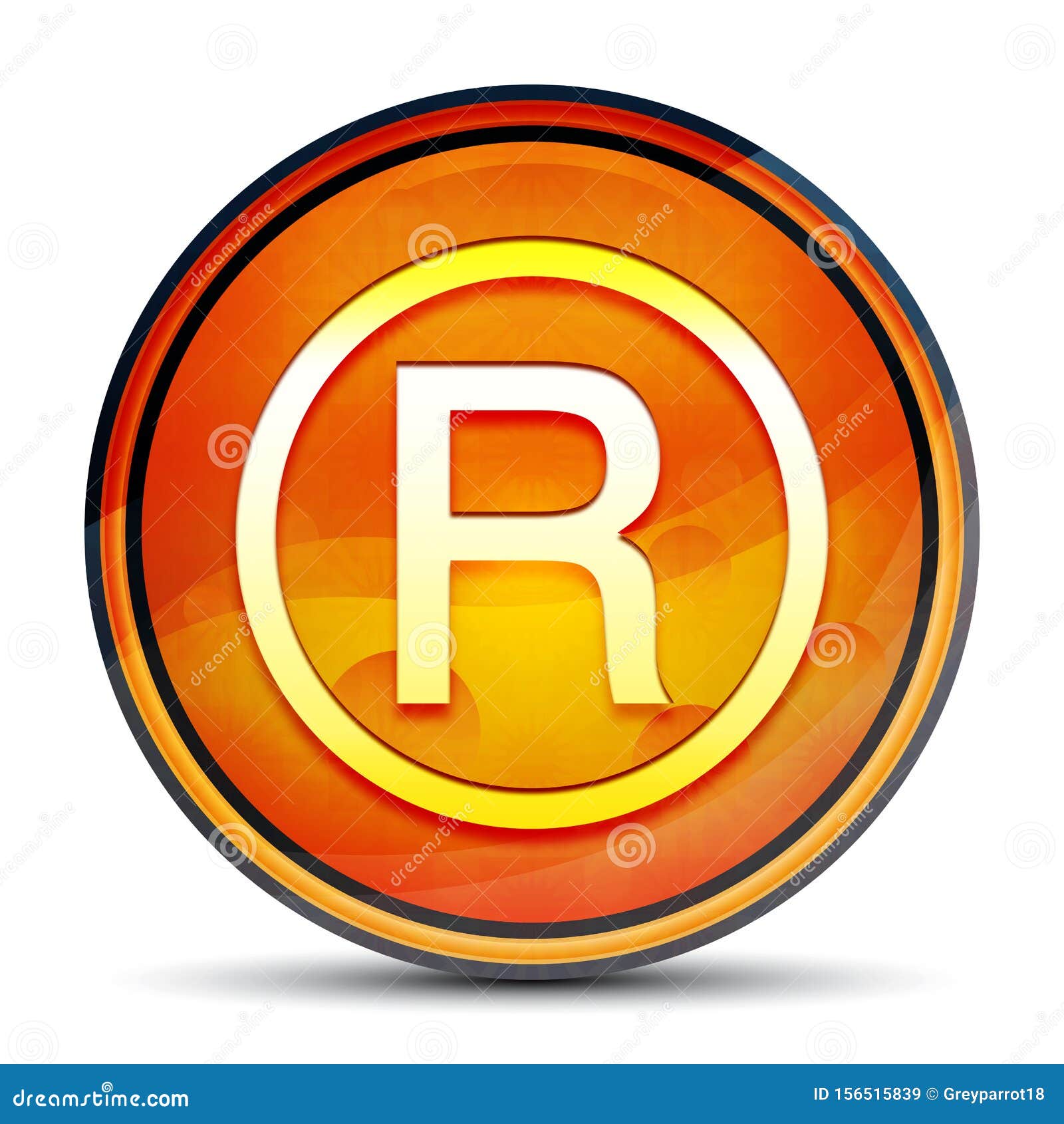 Registered Symbol Icon Shiny Bright Orange Round Button Illustration ...