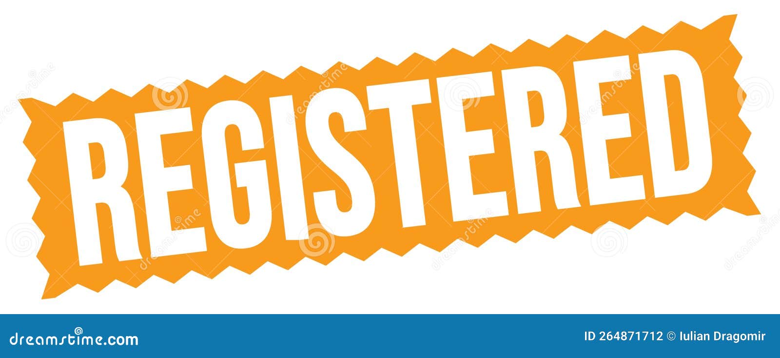 REGISTERED Text Written on Orange Stamp Sign Stock Illustration ...