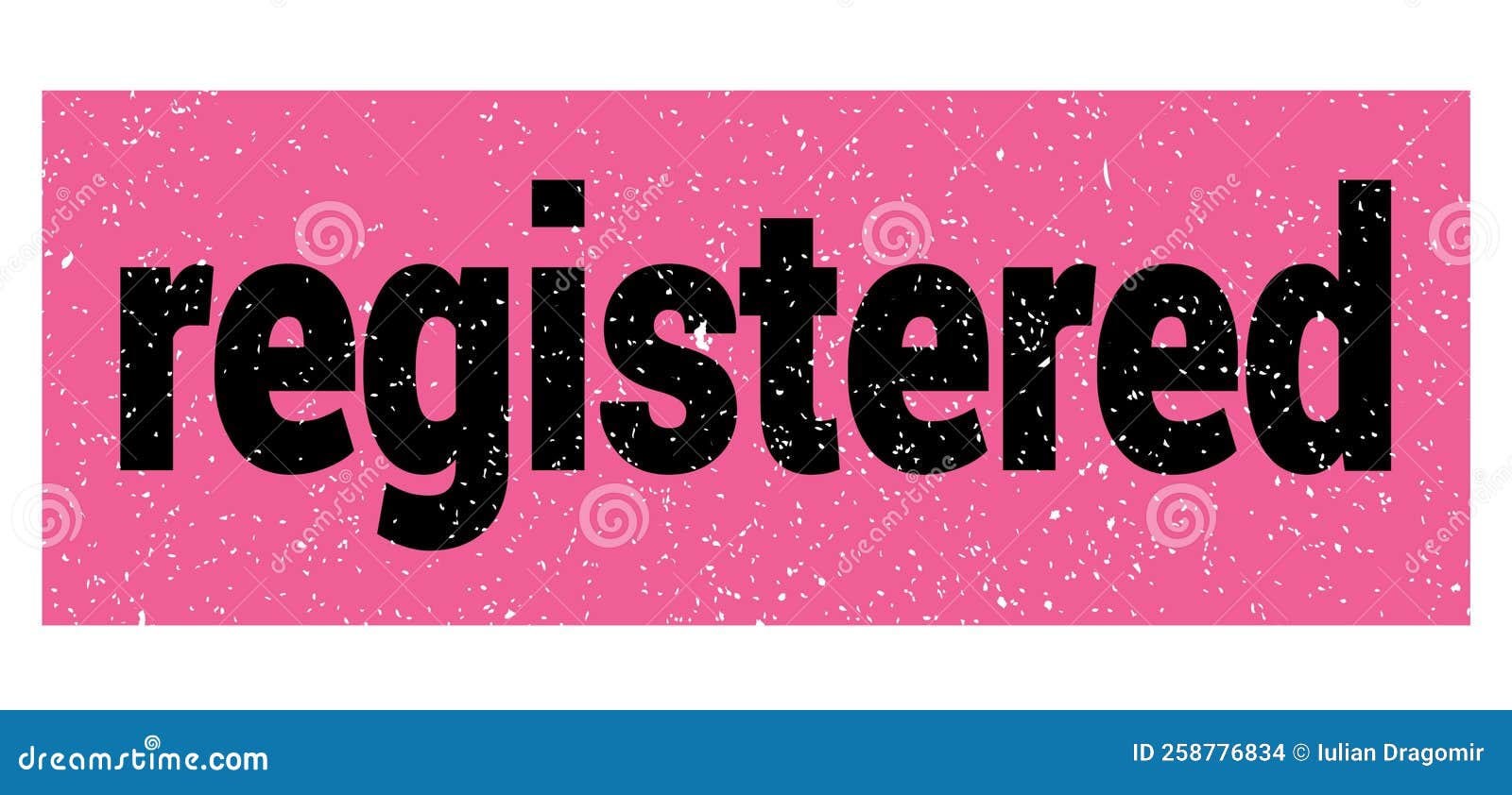 Registered Text Written on Pink-black Stamp Sign Stock Illustration ...