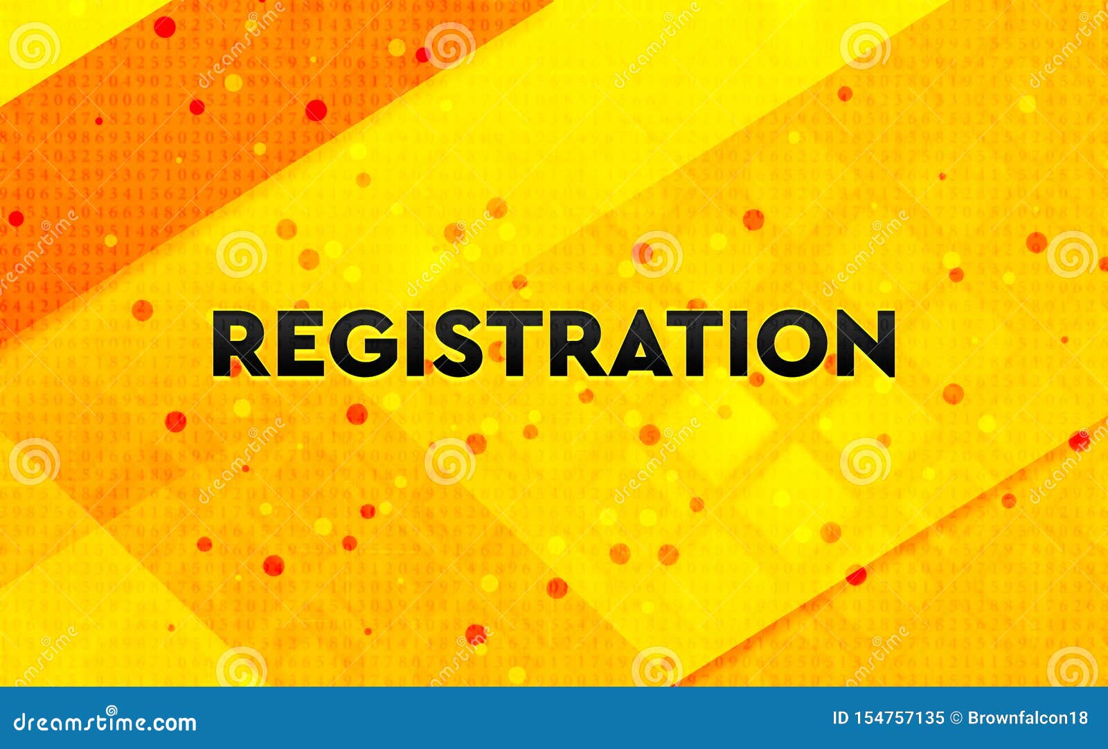 Registration Abstract Digital Banner Yellow Background Stock ...