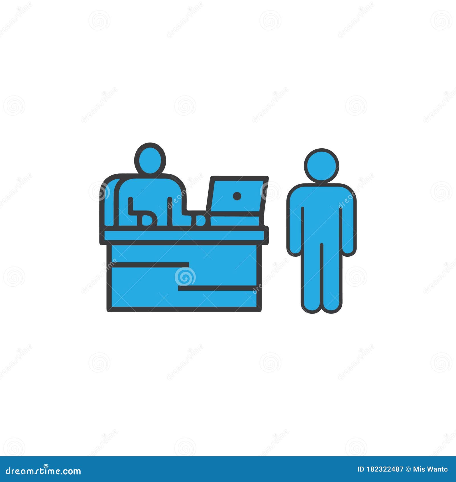 Registration Desk Vector , Customer Service Desk Icon , Ticket Counter ...