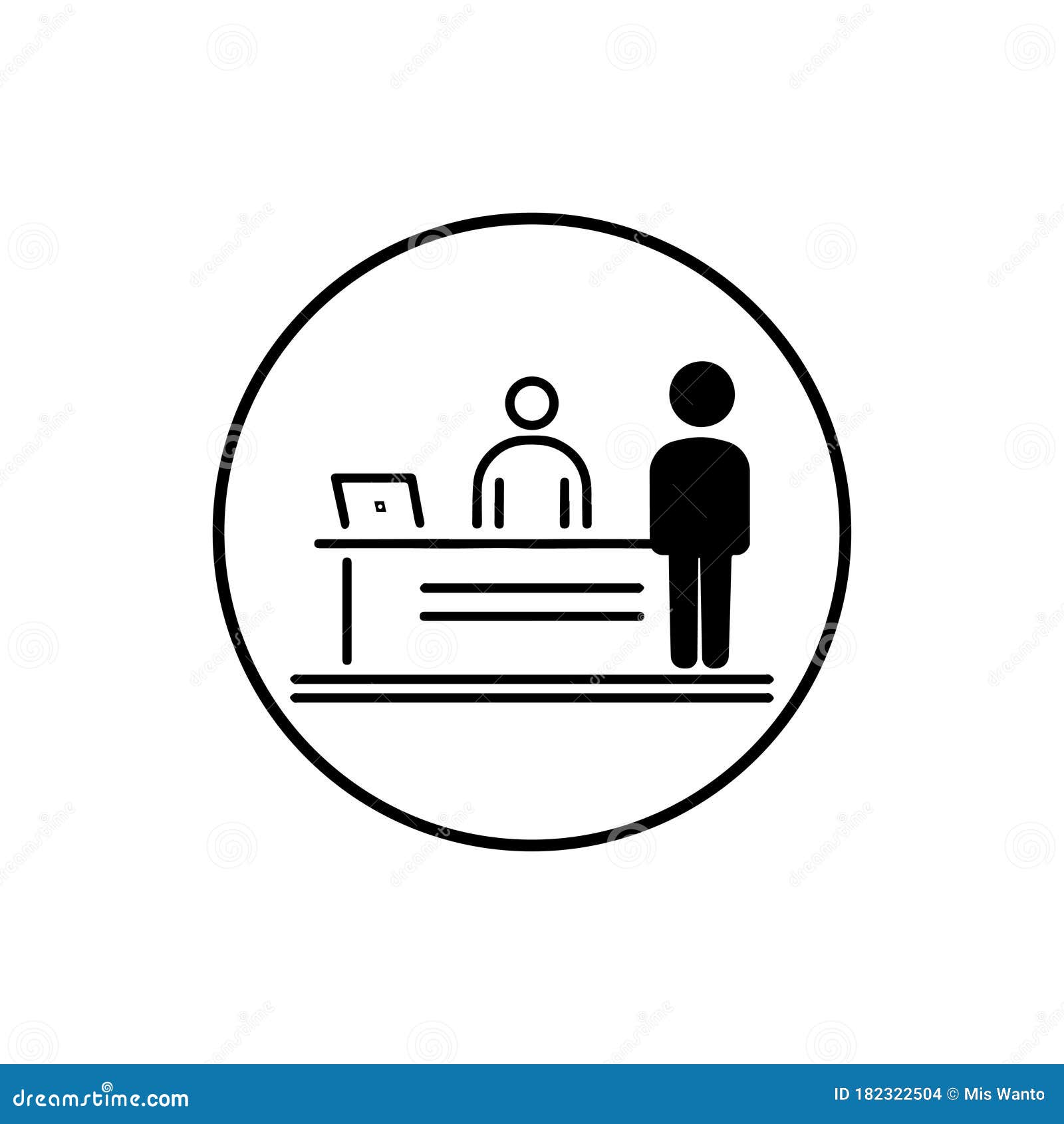 Registration Desk Vector , Customer Service Desk Icon , Ticket Counter ...