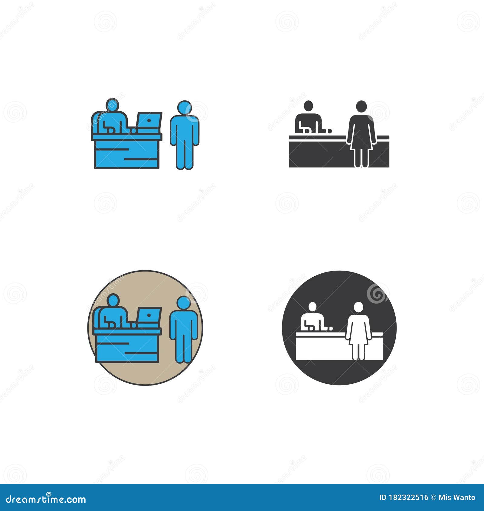 Registration Desk Vector , Customer Service Desk Icon , Ticket Counter ...