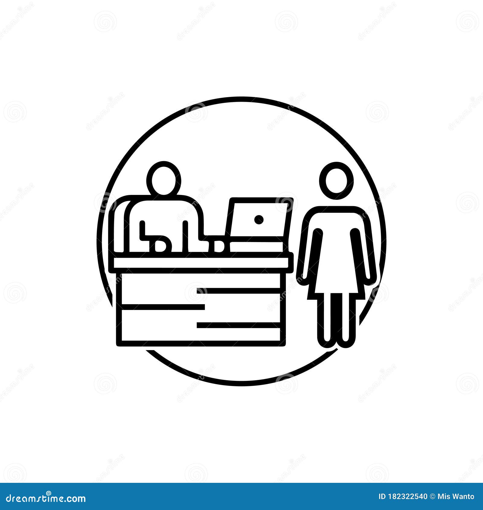 Registration Desk Vector , Customer Service Desk Icon , Ticket Counter ...
