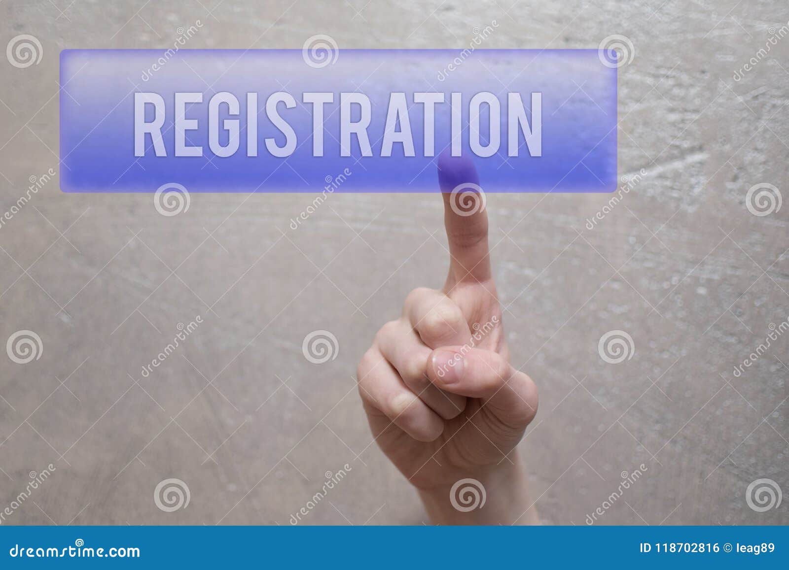 Registration - Finger Pressing Button Stock Photo - Image of interface ...