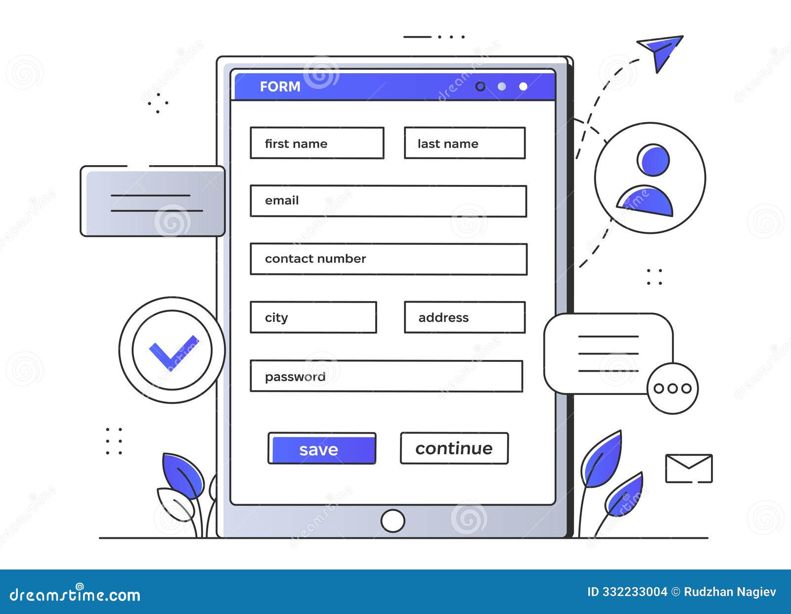 Registration Form Design. Vector Illustration Stock Vector ...