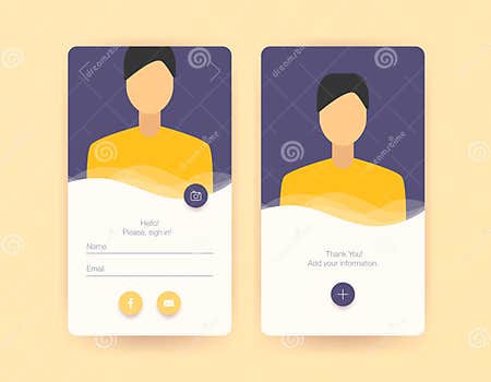 Registration Form and Login Form with Avatar Stock Vector ...