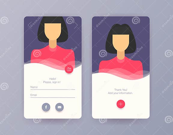 Registration Form and Login Form with Avatar Stock Vector ...