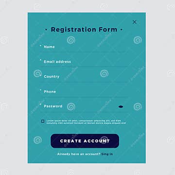 Registration Form, Modern Login Page Design Vector Illustration ...