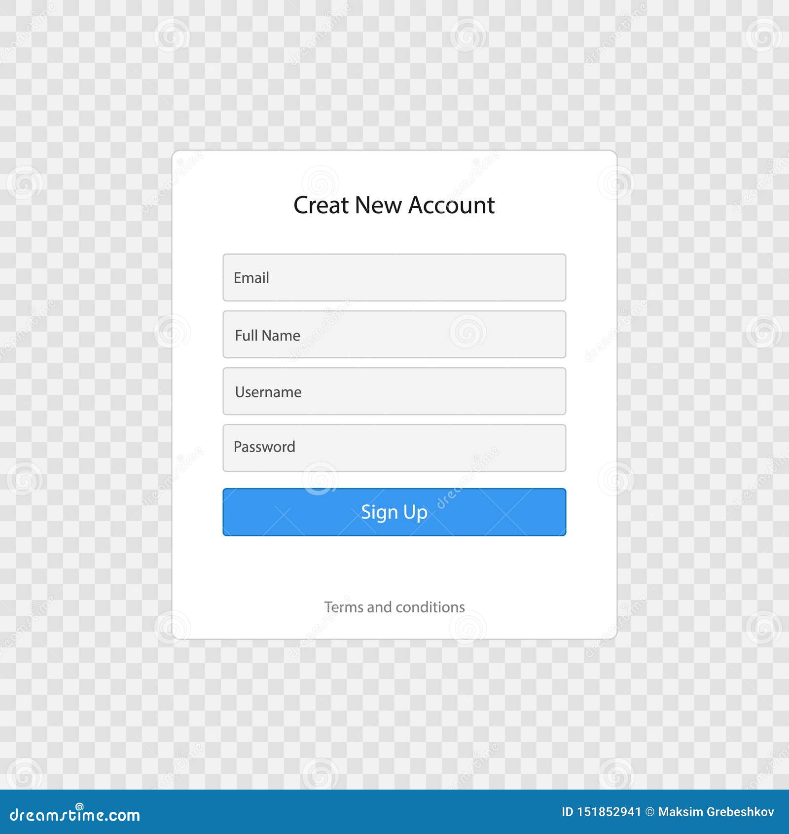 Registration Form Page Template Stock Illustration - Illustration of ...