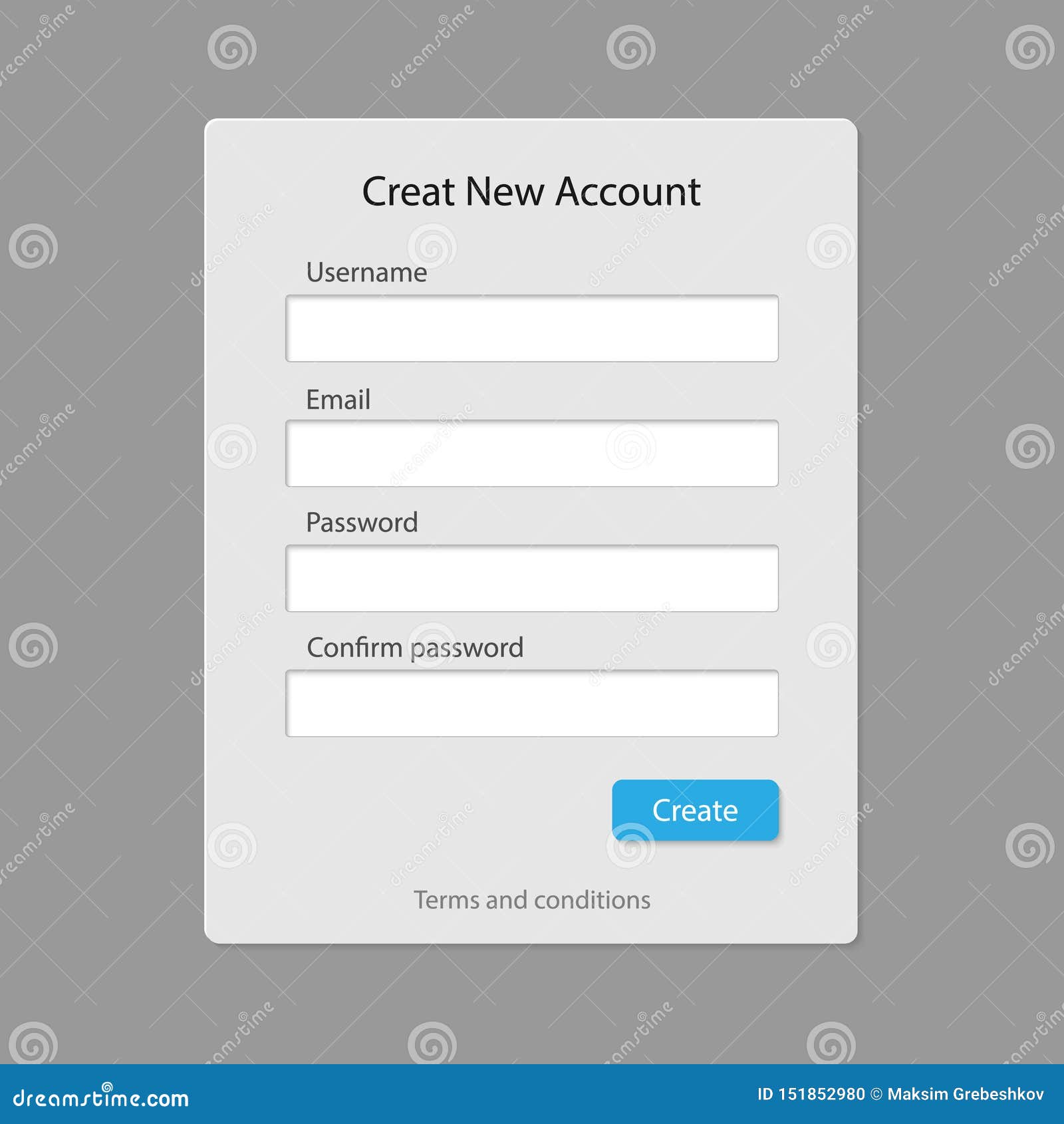 Registration Form Page Template Stock Illustration - Illustration of ...