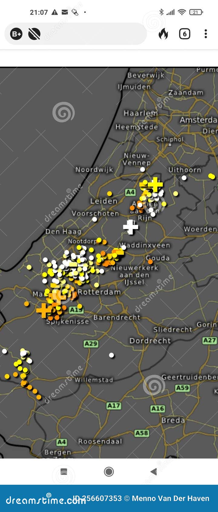 Registration of Lightning Strikes by Detection System Stock ...