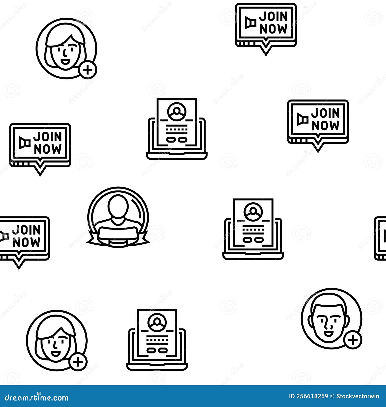 Registration Login Website Form Vector Seamless Pattern Stock ...