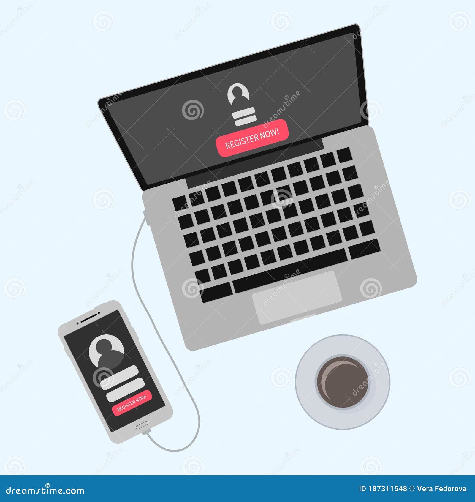 Registration New Account. Sign in Page on Computer and Smartphone ...