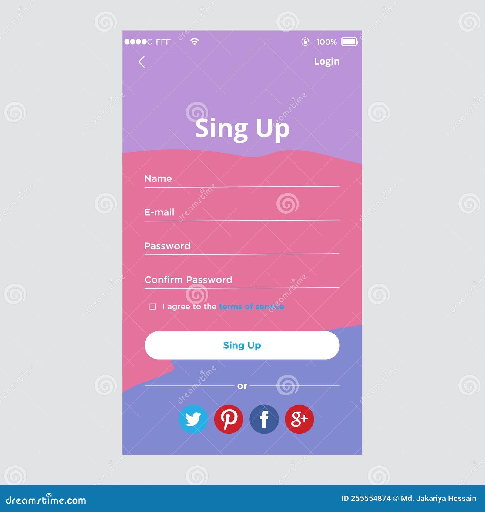 Registration Page, and Sign in Forms Design. Stock Vector ...