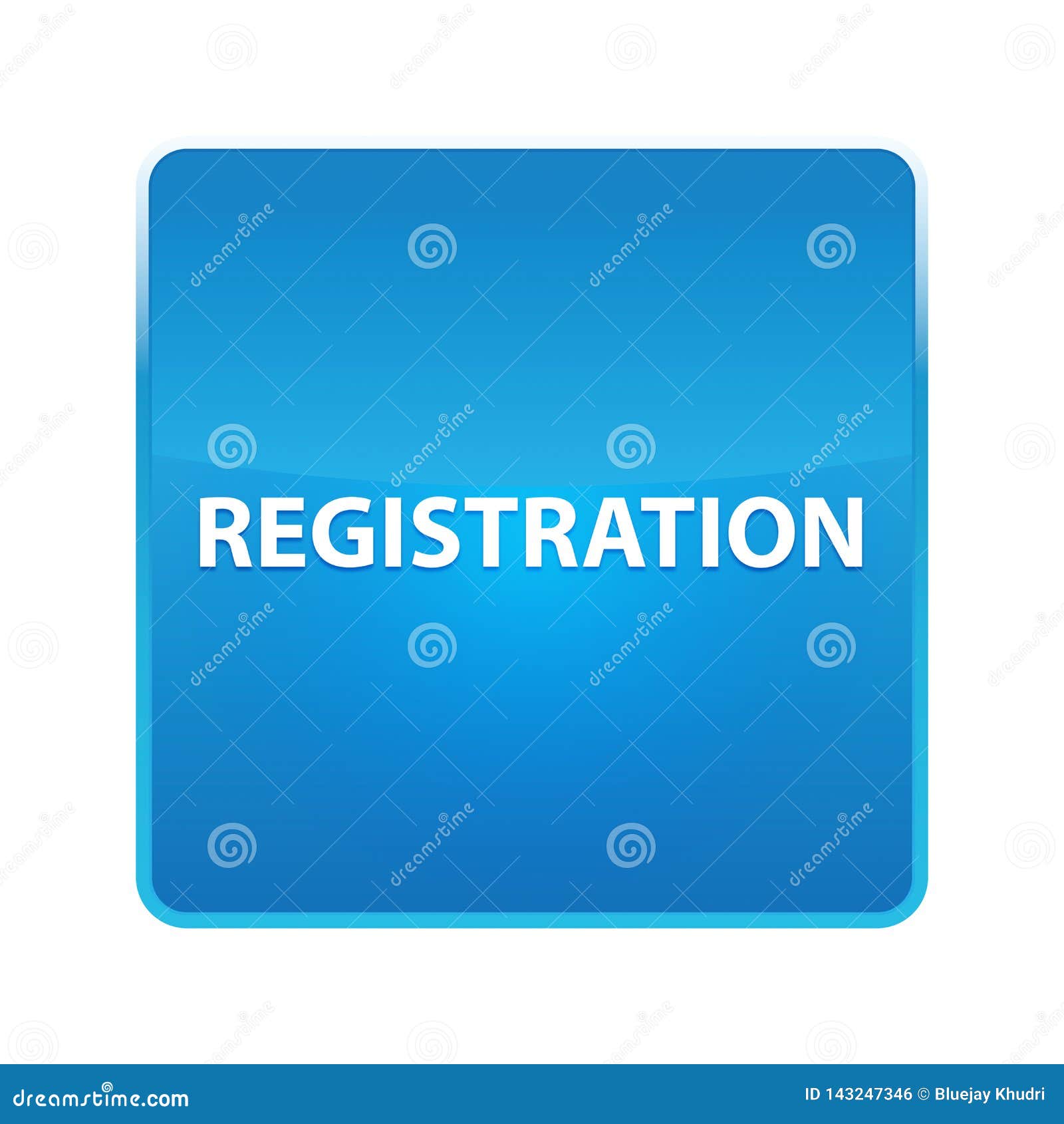 Registration Shiny Blue Square Button Stock Illustration - Illustration ...