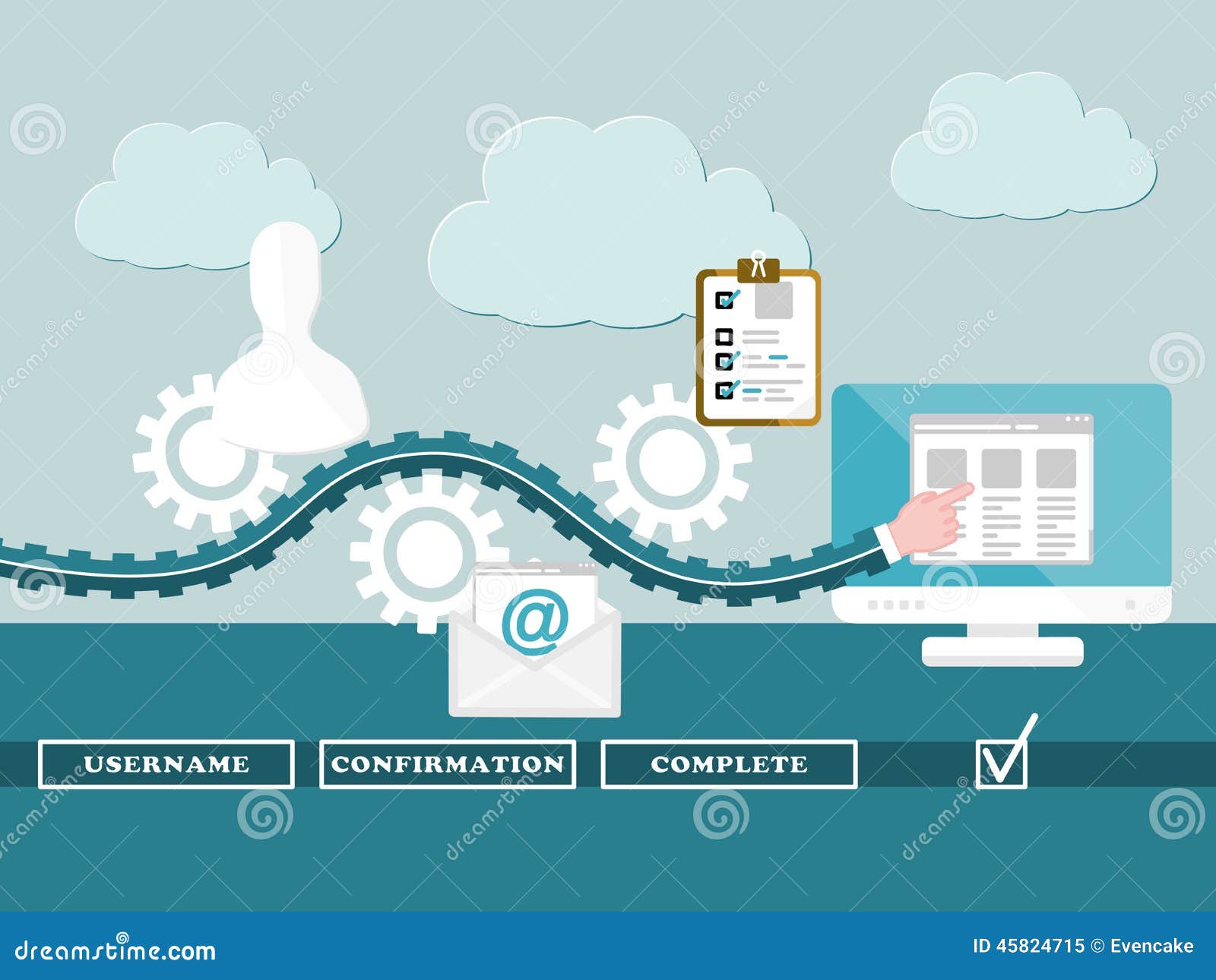 Registration steps stock vector. Illustration of registration - 45824715