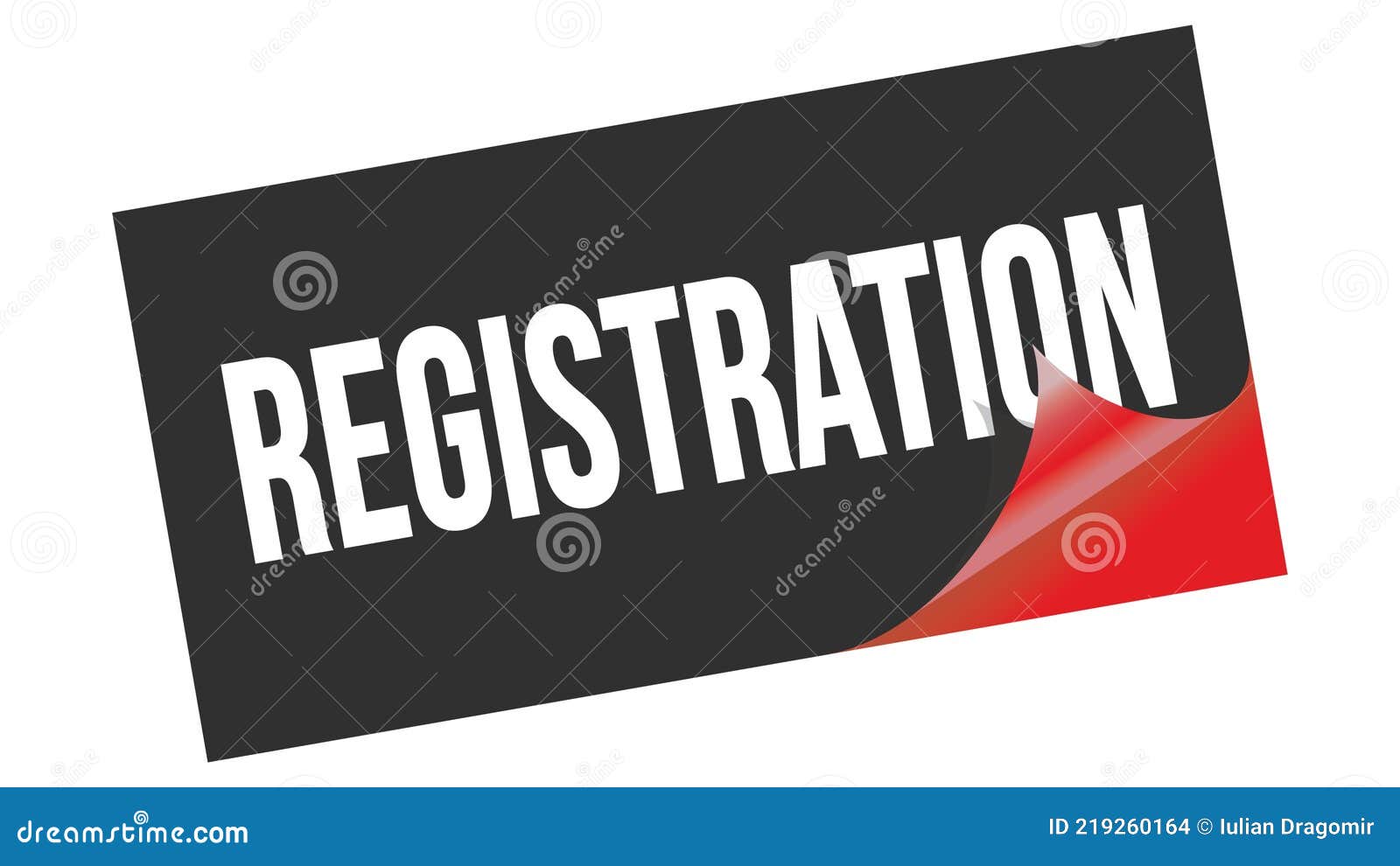 REGISTRATION Text on Black Red Sticker Stamp Stock Illustration ...
