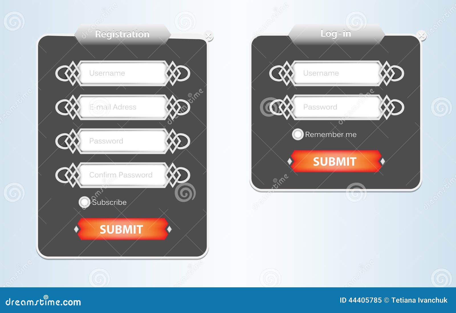 Registration web form stock vector. Illustration of graphic - 44405785