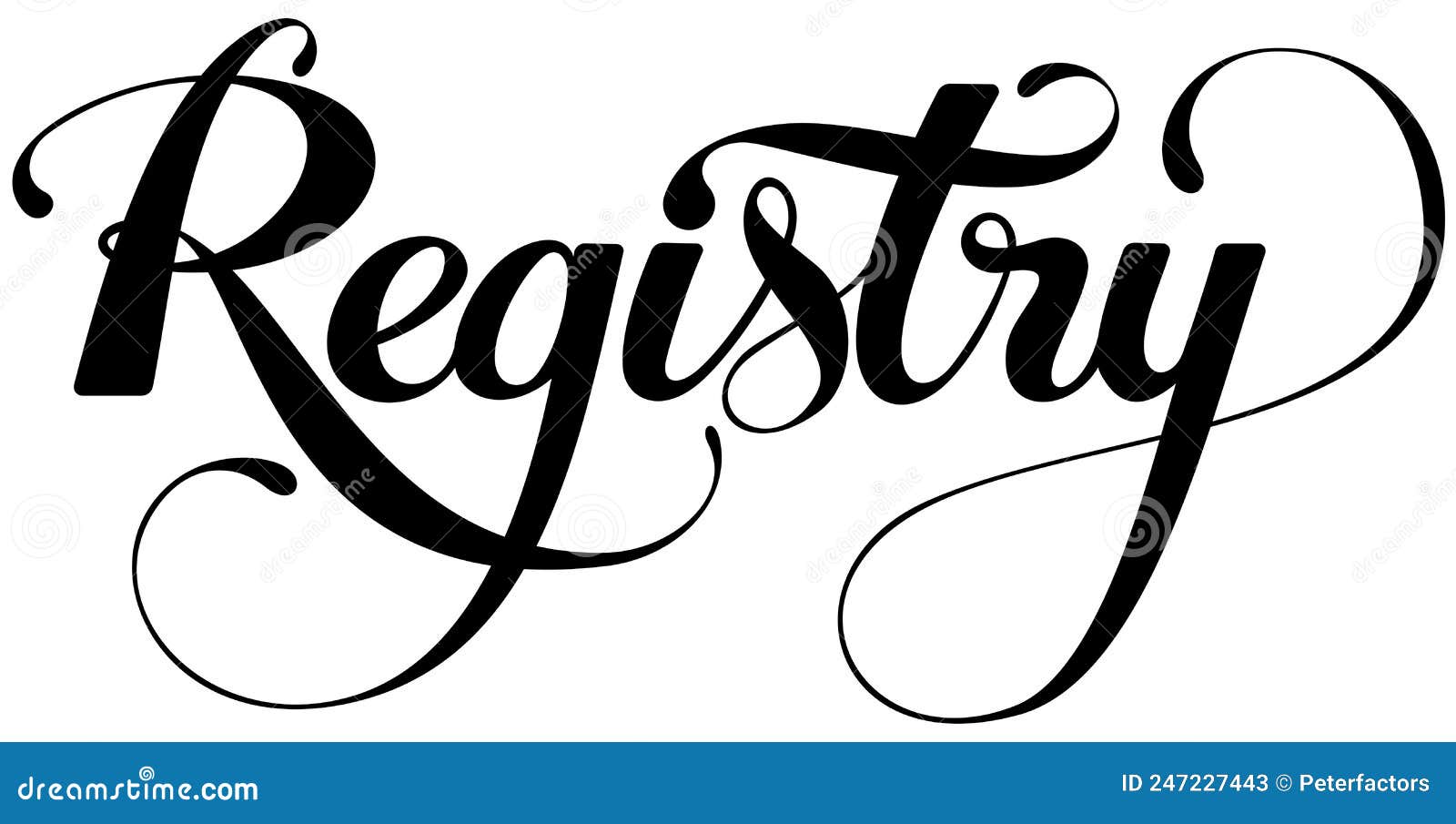 Registry - Custom Calligraphy Text Stock Vector - Illustration of ...