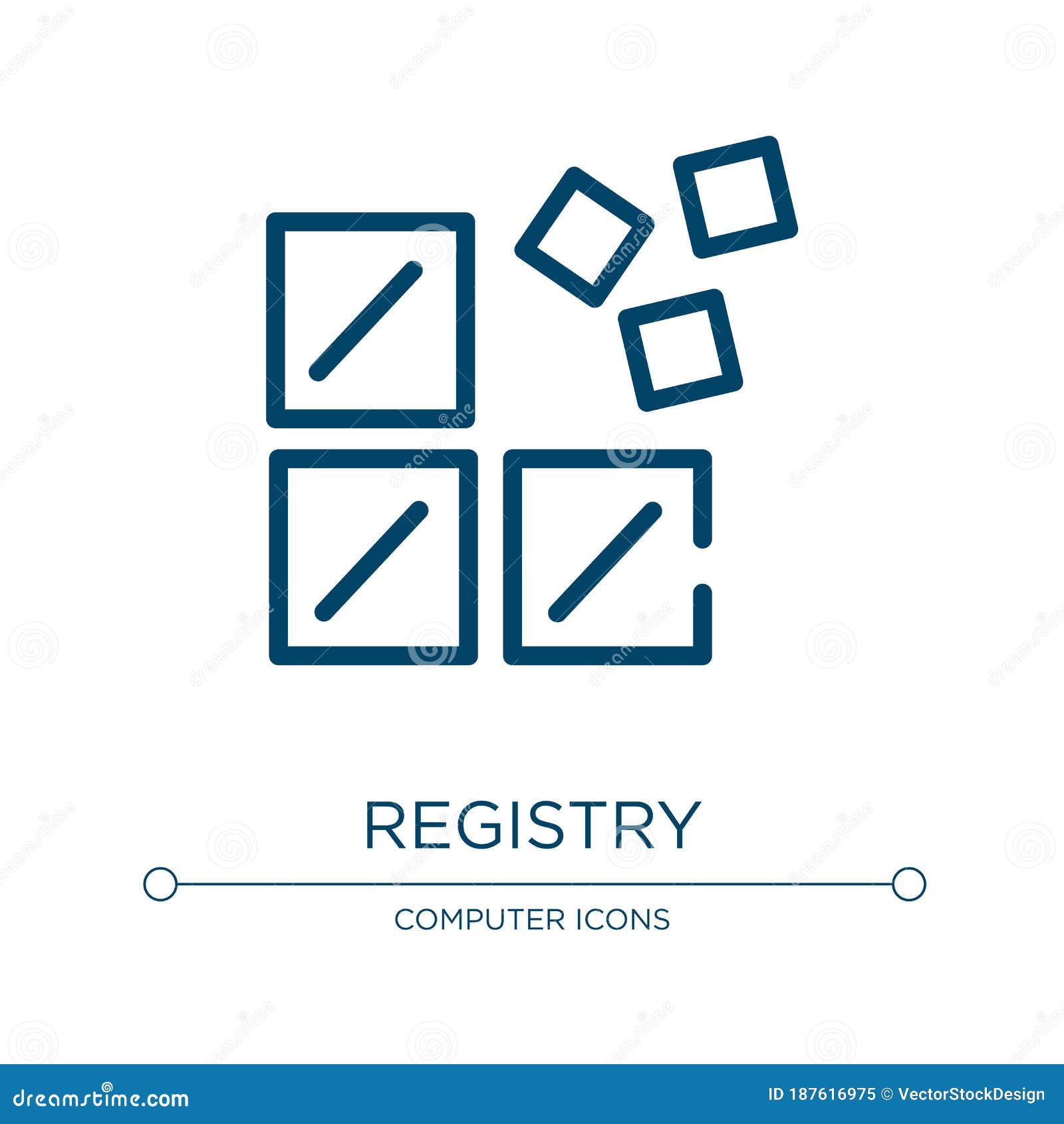 Registry Icon. Linear Vector Illustration from Computer and Media ...