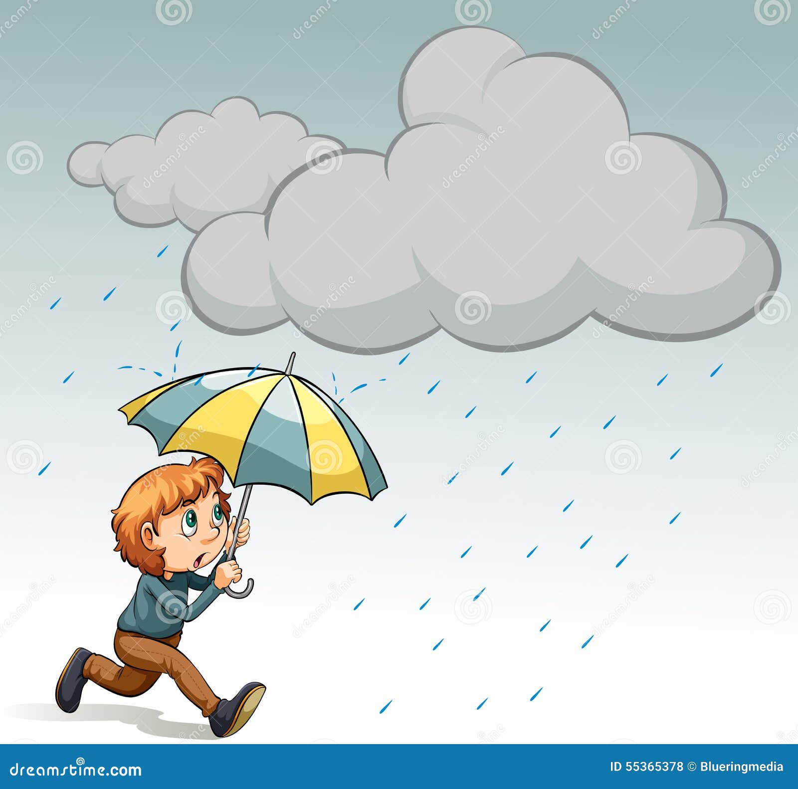 Regnen vektor abbildung. Illustration von mann, zeichnung - 55365378