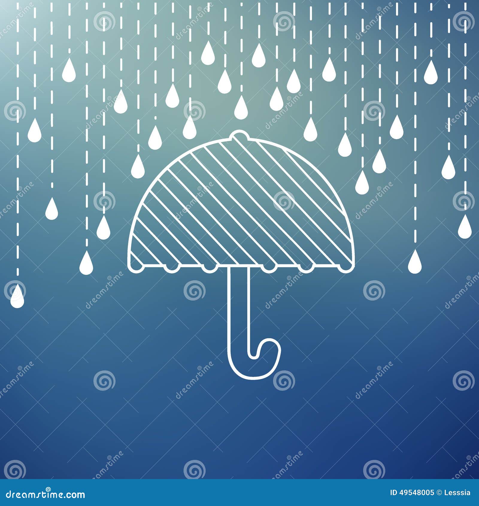 Regnen Auf Einem Regenschirm Vektor Abbildung - Illustration von klima ...