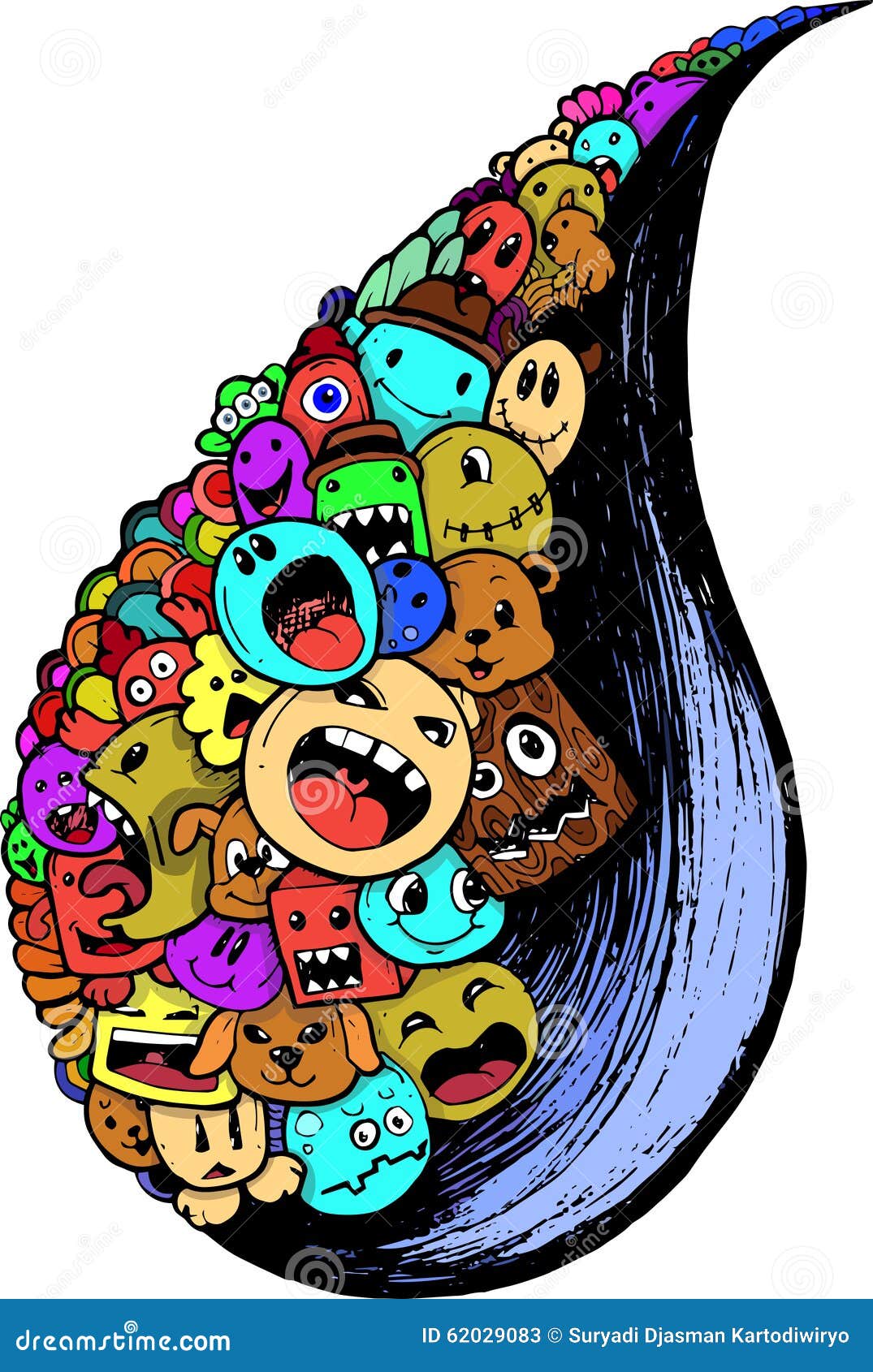 Regnerisch Machen Sie Das Farbenreiche Gekritzel Nass Vektor Abbildung ...