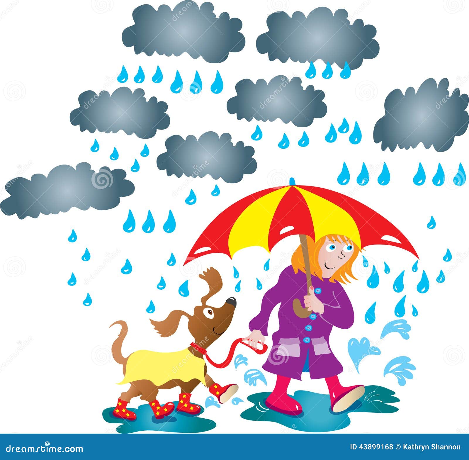 Regnerischer Tag vektor abbildung. Illustration von gummistiefel - 43899168