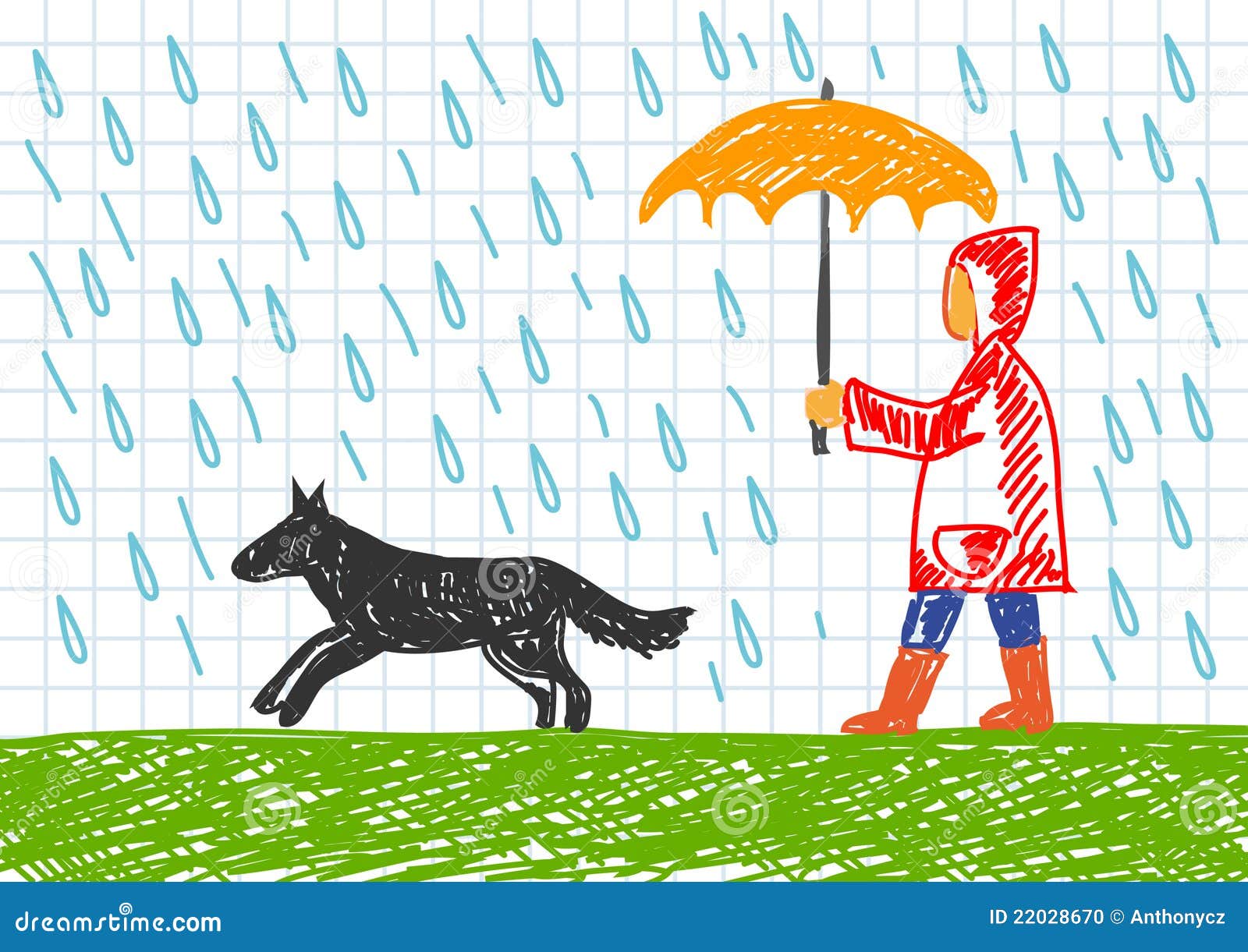 Regnerisches Wetter vektor abbildung. Illustration von regenschirm ...