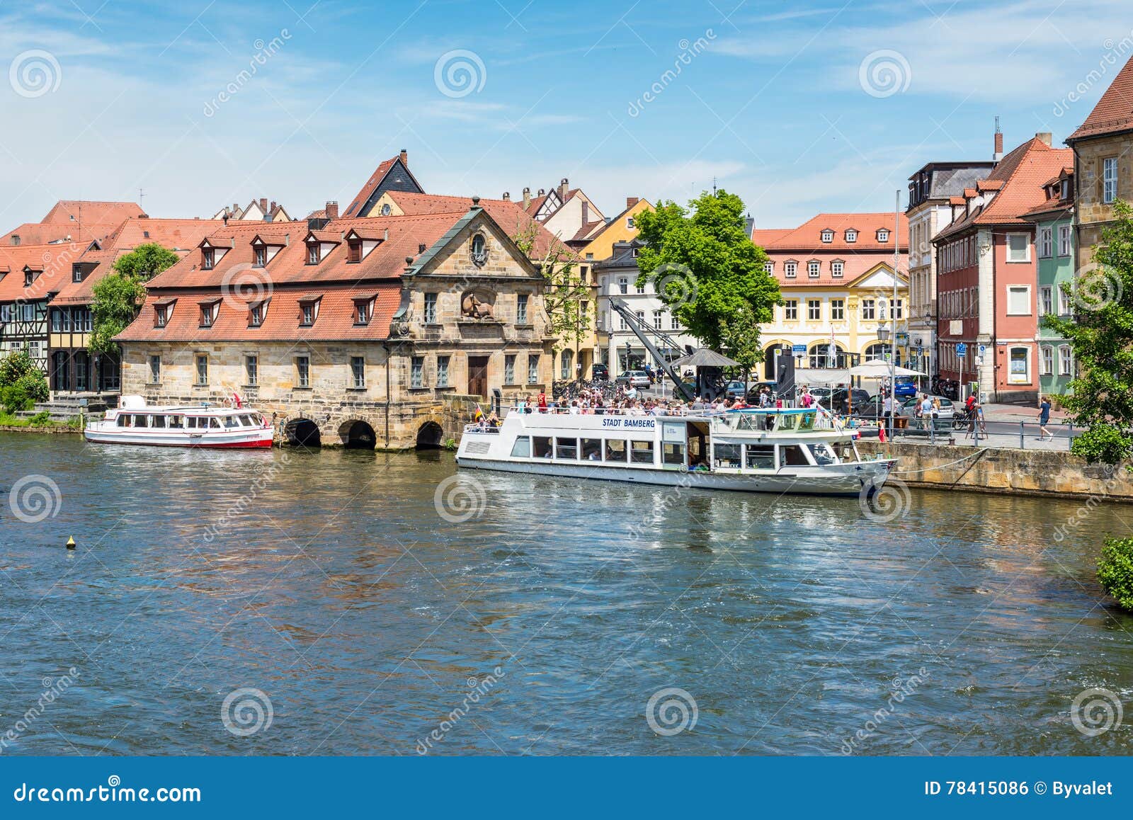 Regnitz River in Bamberg, Germany Editorial Photo - Image of nautical ...