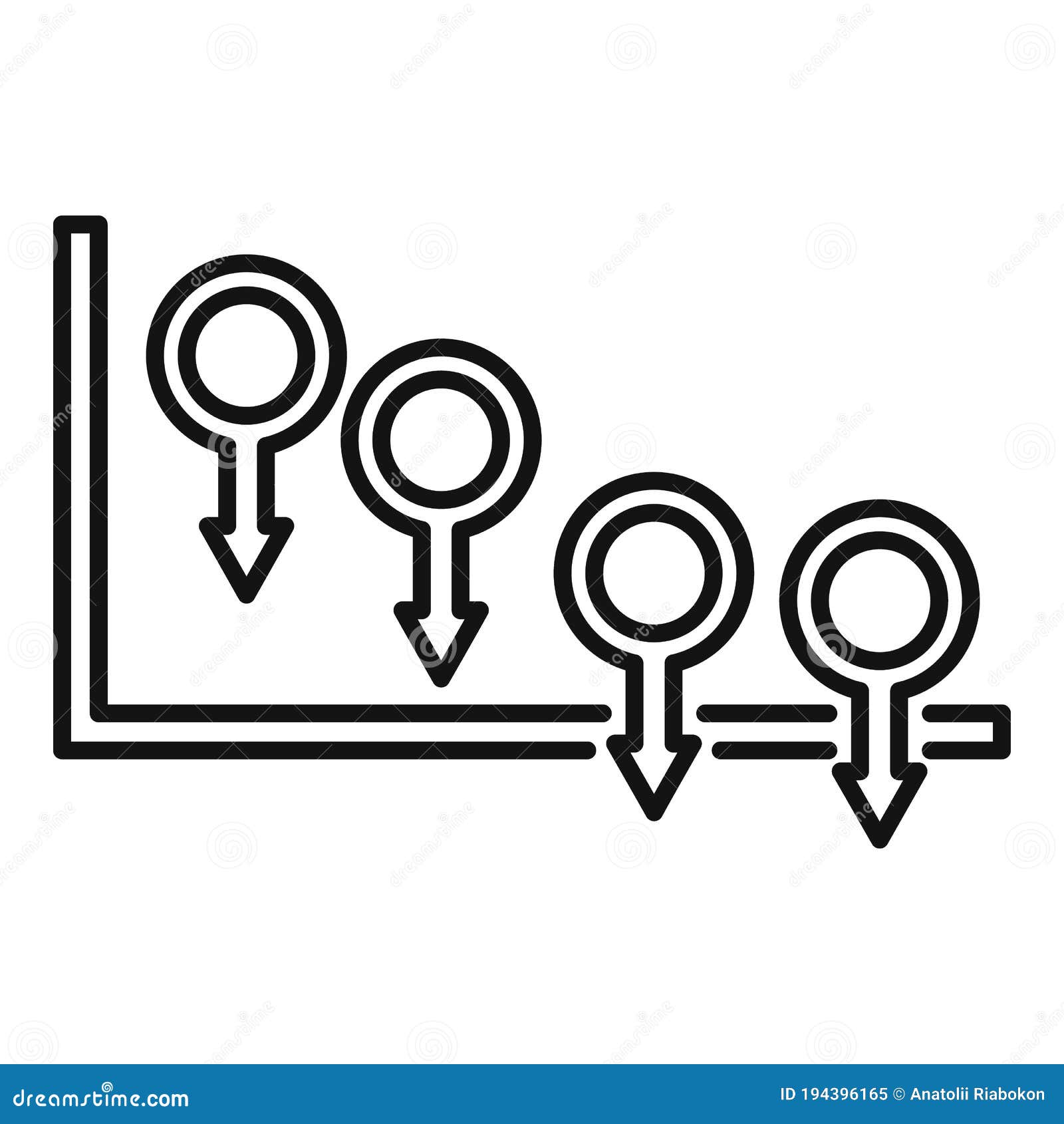 Regression Chart Icons Set Vector Color Stock Photo | CartoonDealer.com ...