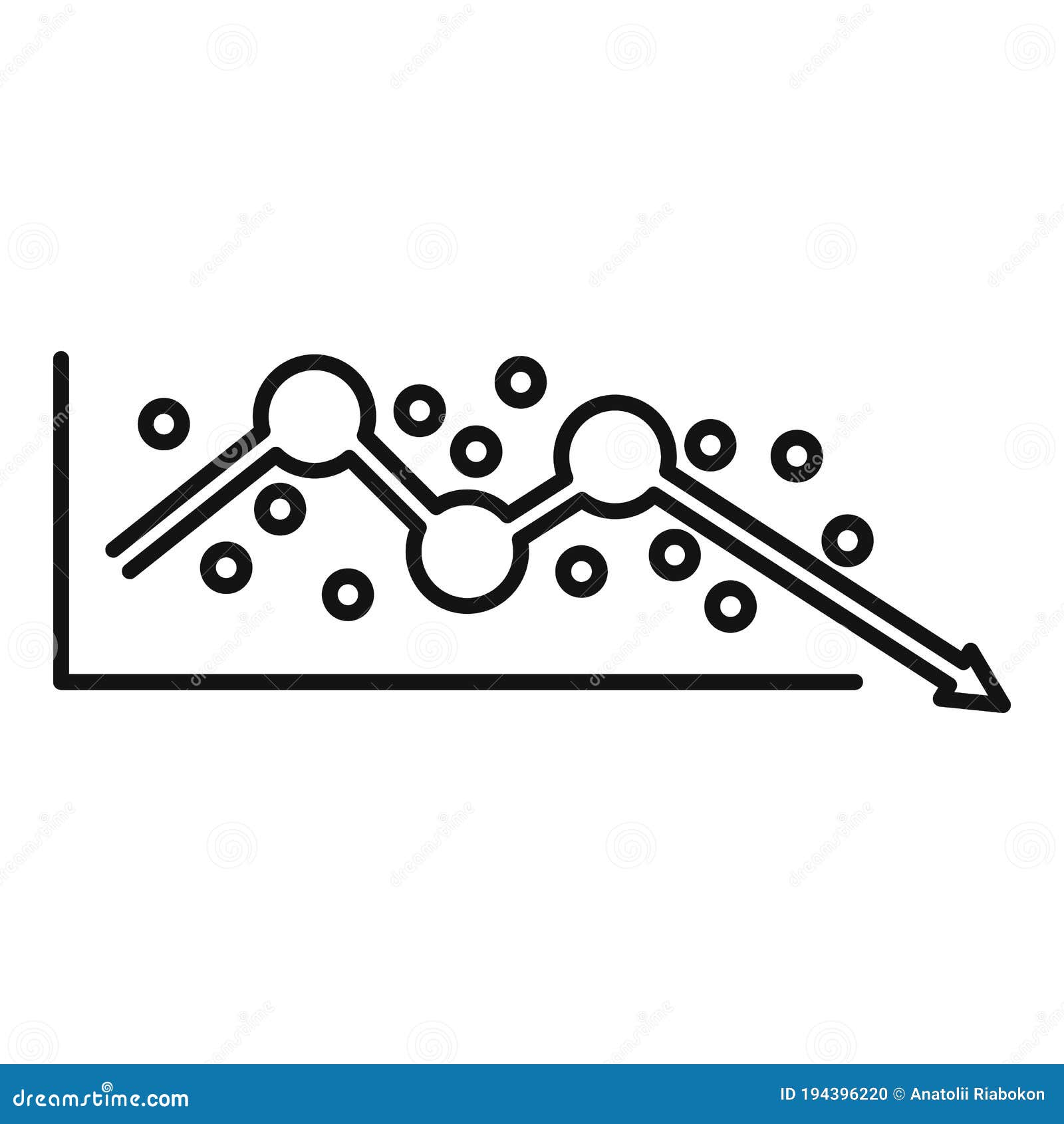 Regression Data Icon, Outline Style Stock Vector - Illustration of ...