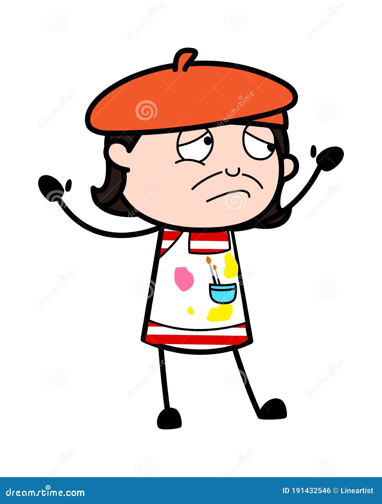 Regret Artist Cartoon stock illustration. Illustration of comic - 191432546