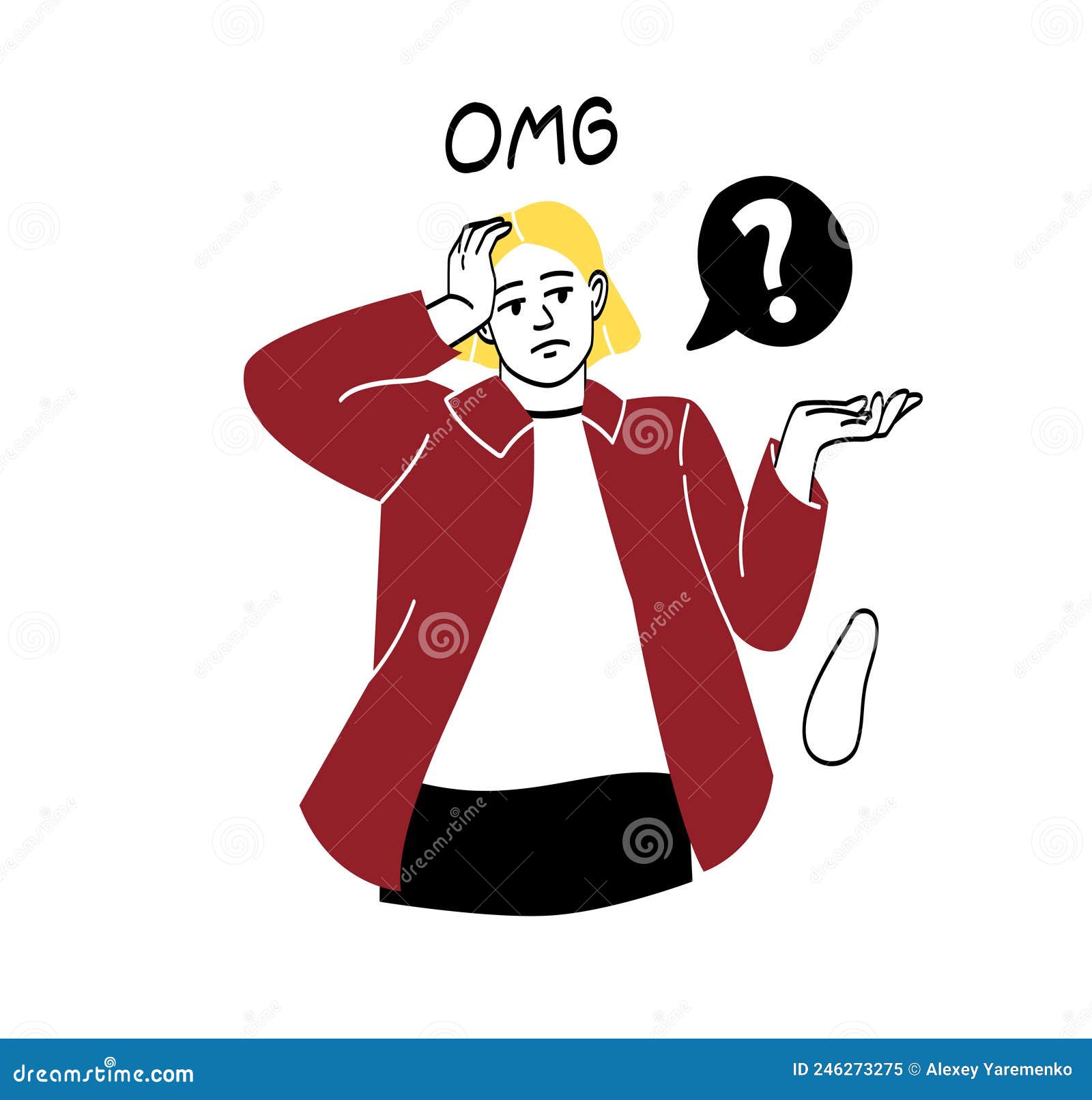Regret Or Embarrassed Woman Vector Illustration. Disappointed Woman ... Regret Or Embarrassed Woman Vector Illustration. Disappointed Woman ...