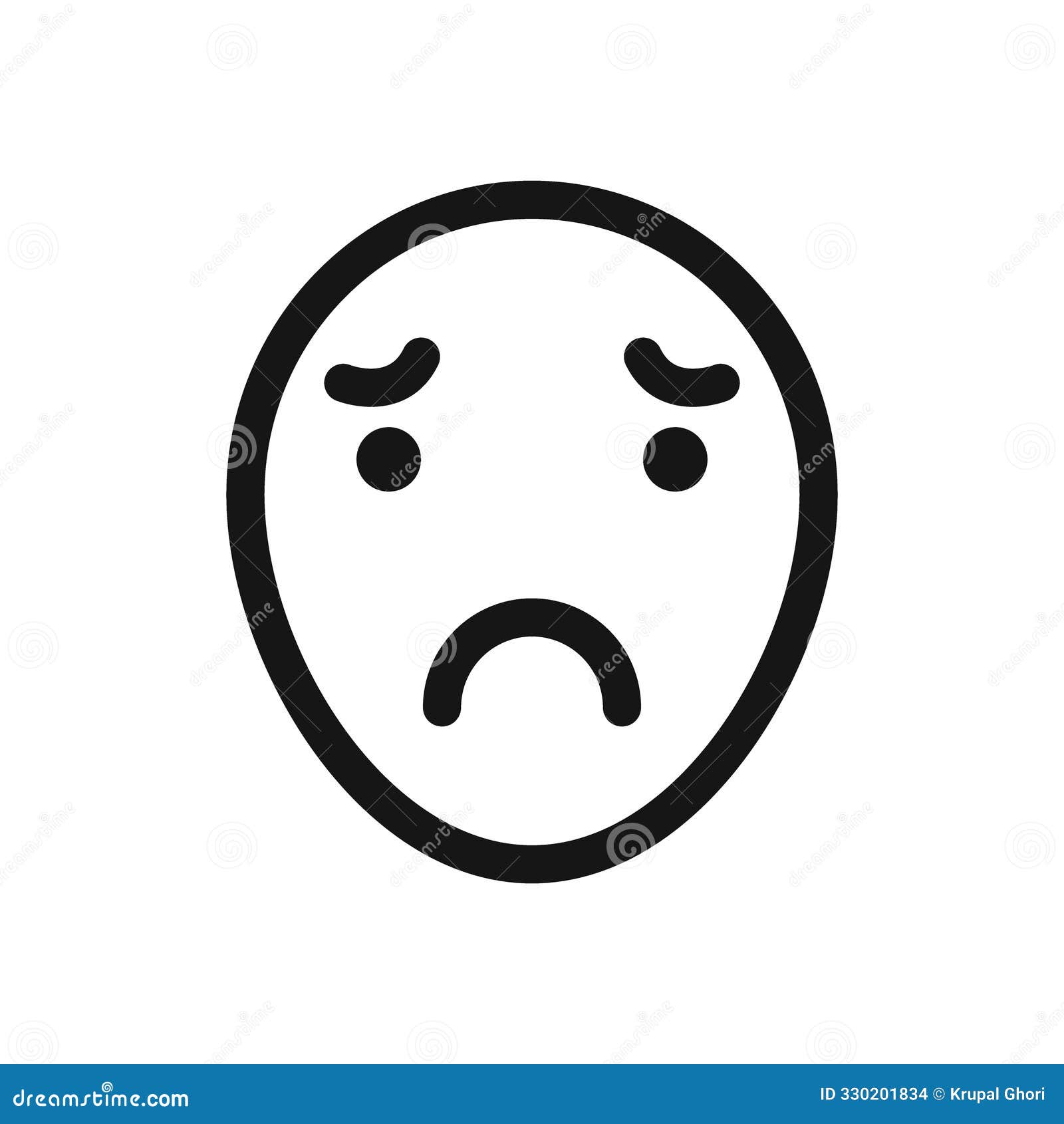 Regret Expression Icon Black Line Art Vector Logo Stock Vector ...