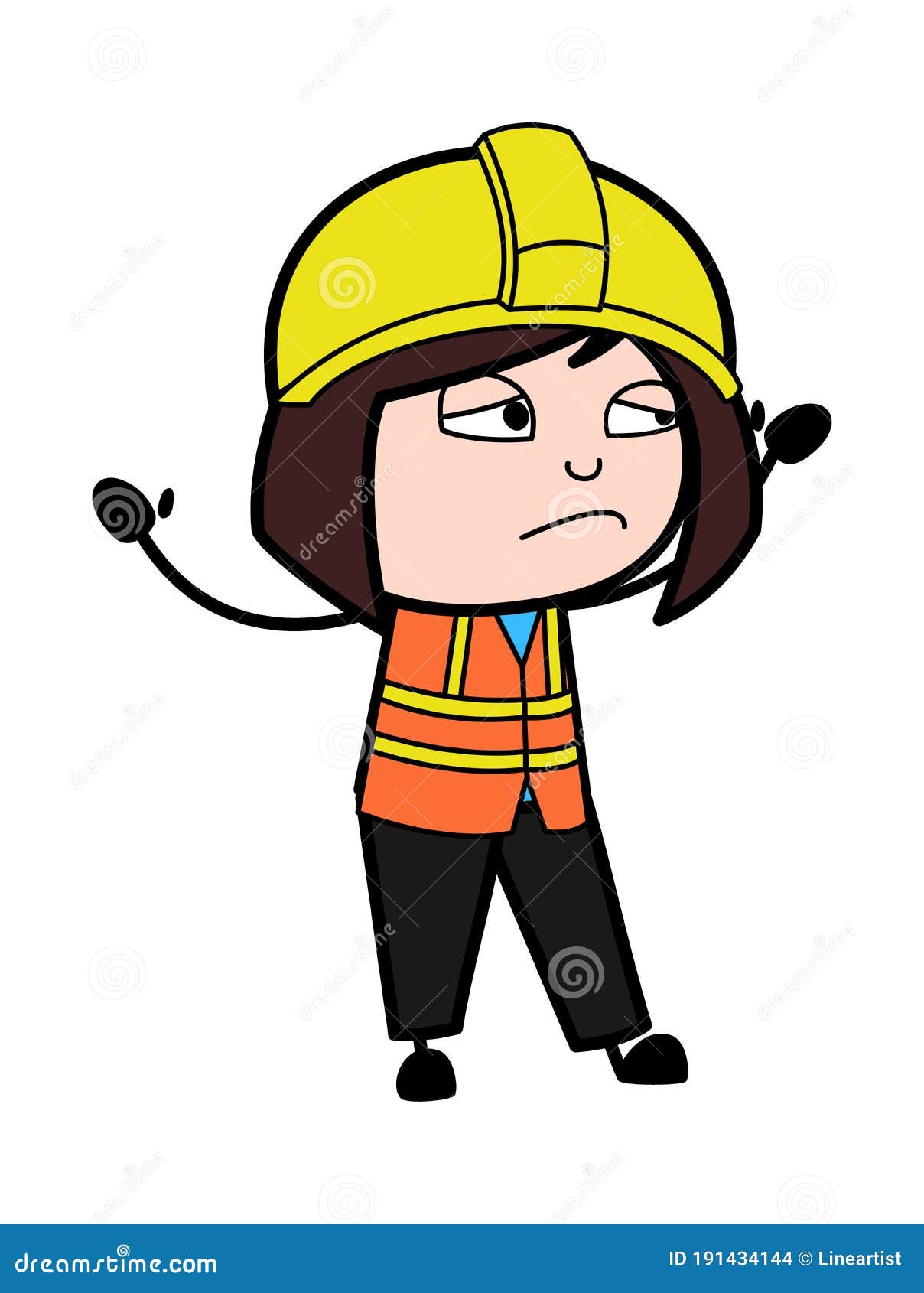 Regret Lady Engineer Cartoon Stock Illustration - Illustration of ...